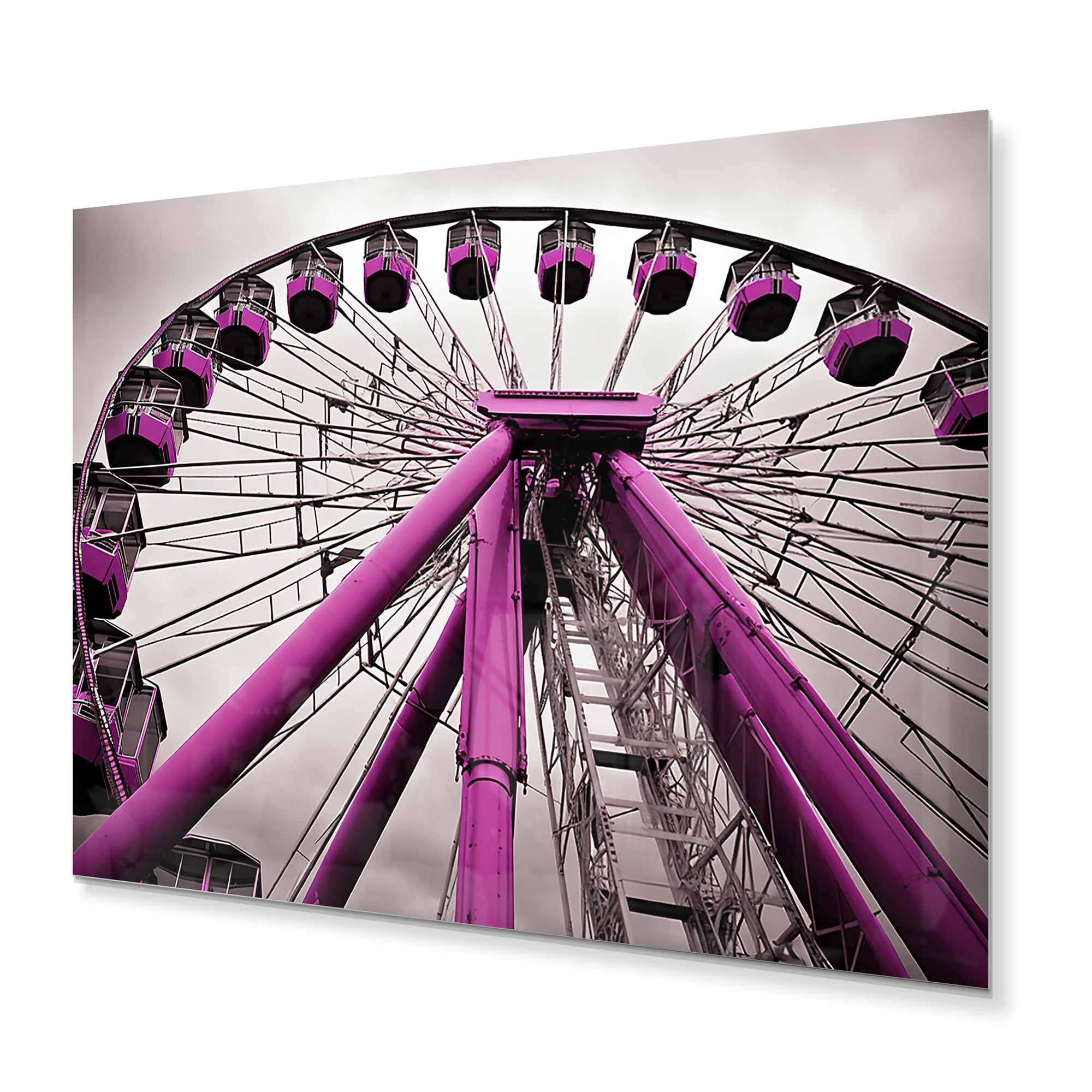 Designart "Fun Parks Spinning Rides" Architecture Metal Wall Art Prints ...