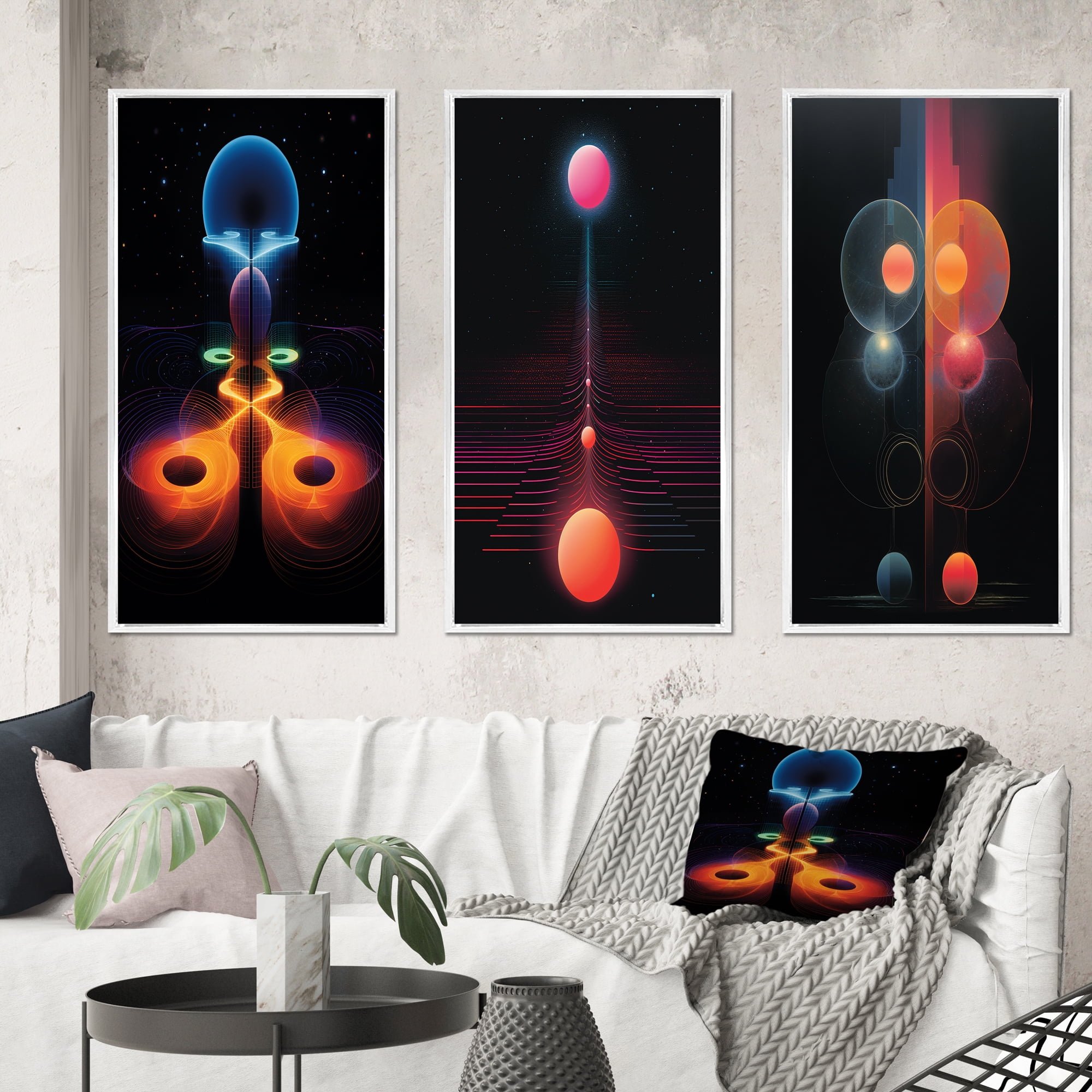 Designart "Future Moon Symmetry Abstracted Landscapes I" Minimalism ...