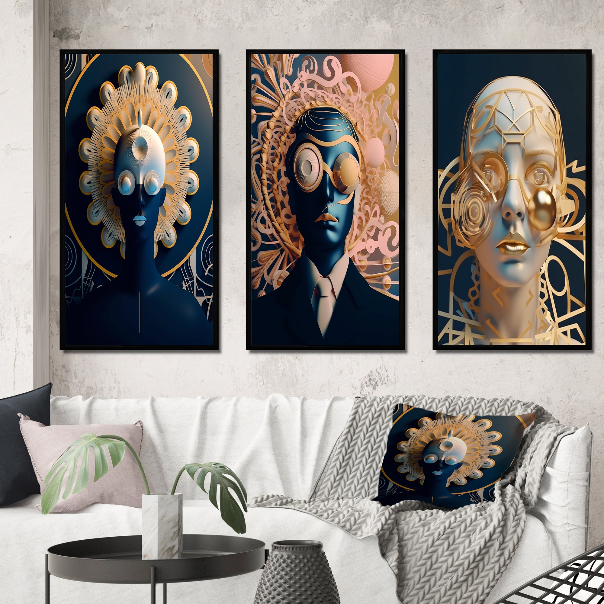 Designart "Future Vision Sci-Fi Portrait of a Man II" Man Framed Wall ...