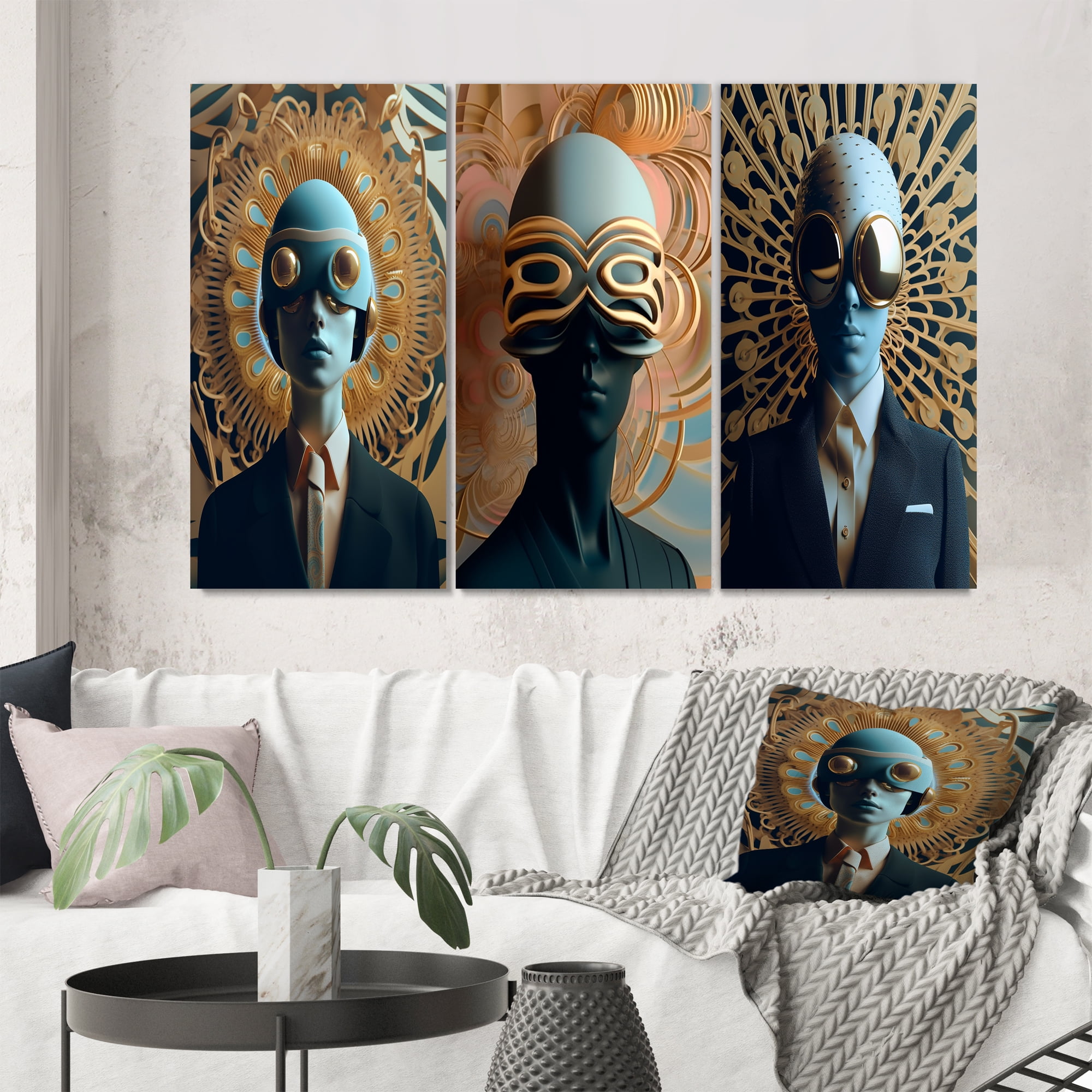 Designart "Futuristic Fashion Portrait of a Woman V" Surrealism Wall ...