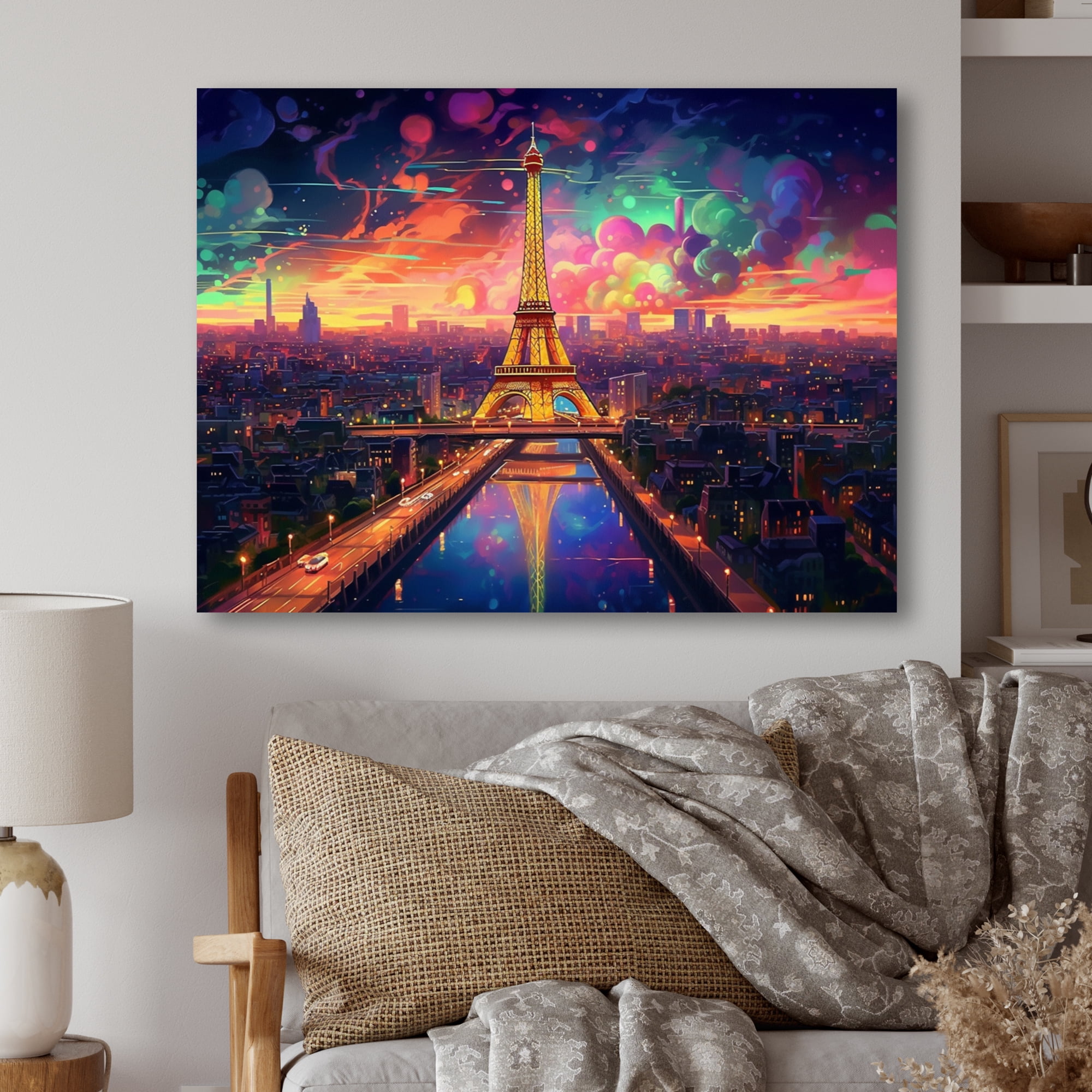 Designart "Futuristic Scenery of the Eiffel Tower in Paris V" France ...