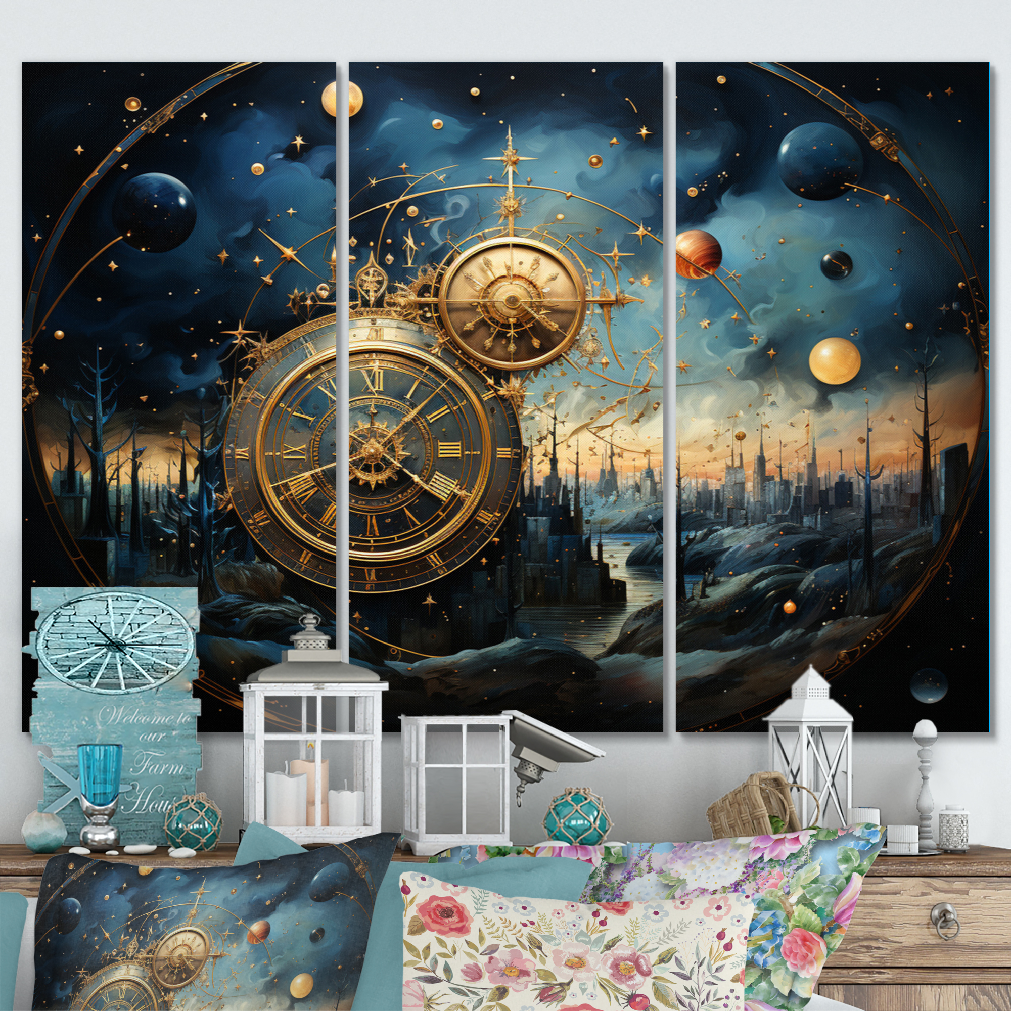 Designart "Galactic Guide Celestial Chart" Astrology Metal Wall Decor ...