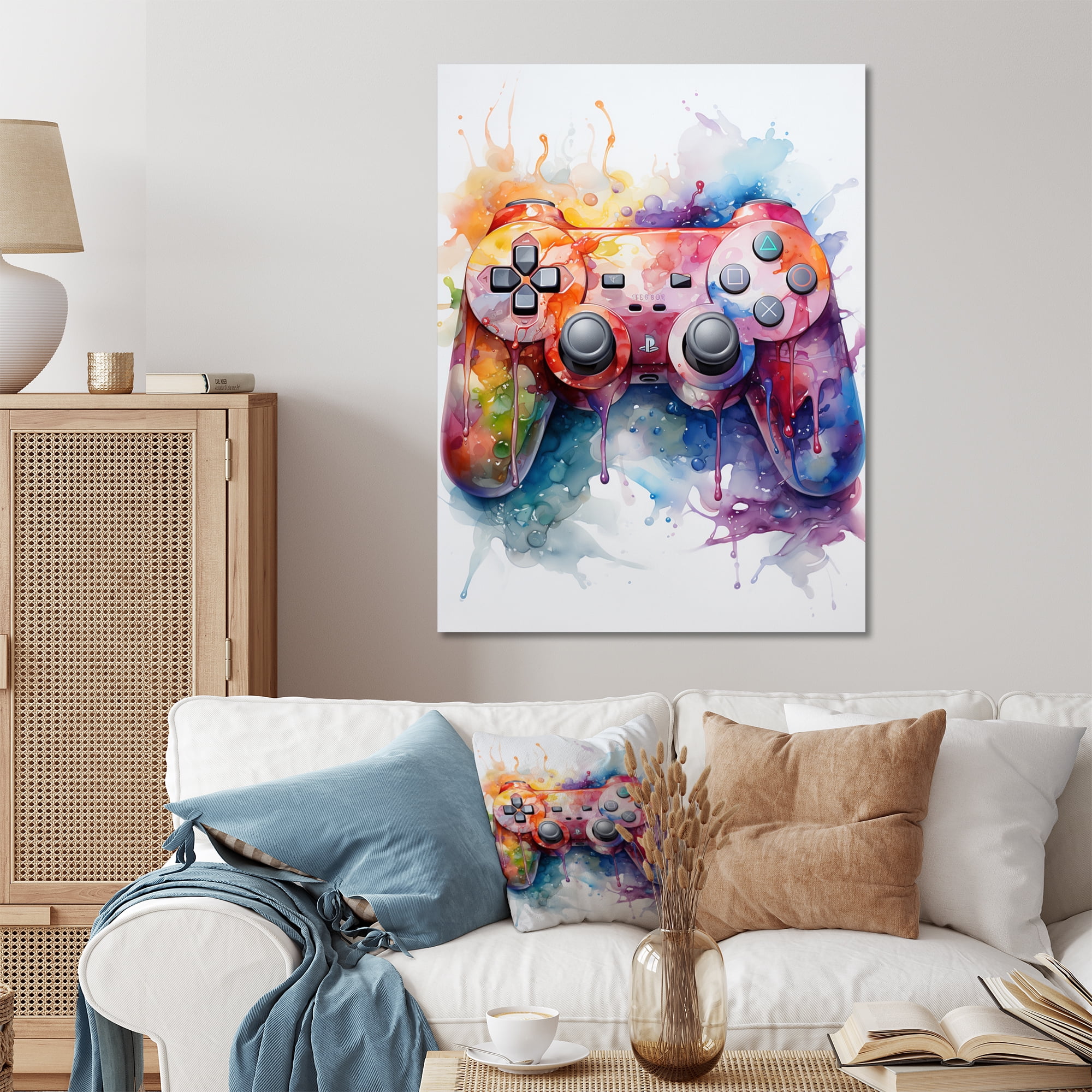 Designart "Gameplay Bliss Immersed in Colorful Pixels" Video Games ...