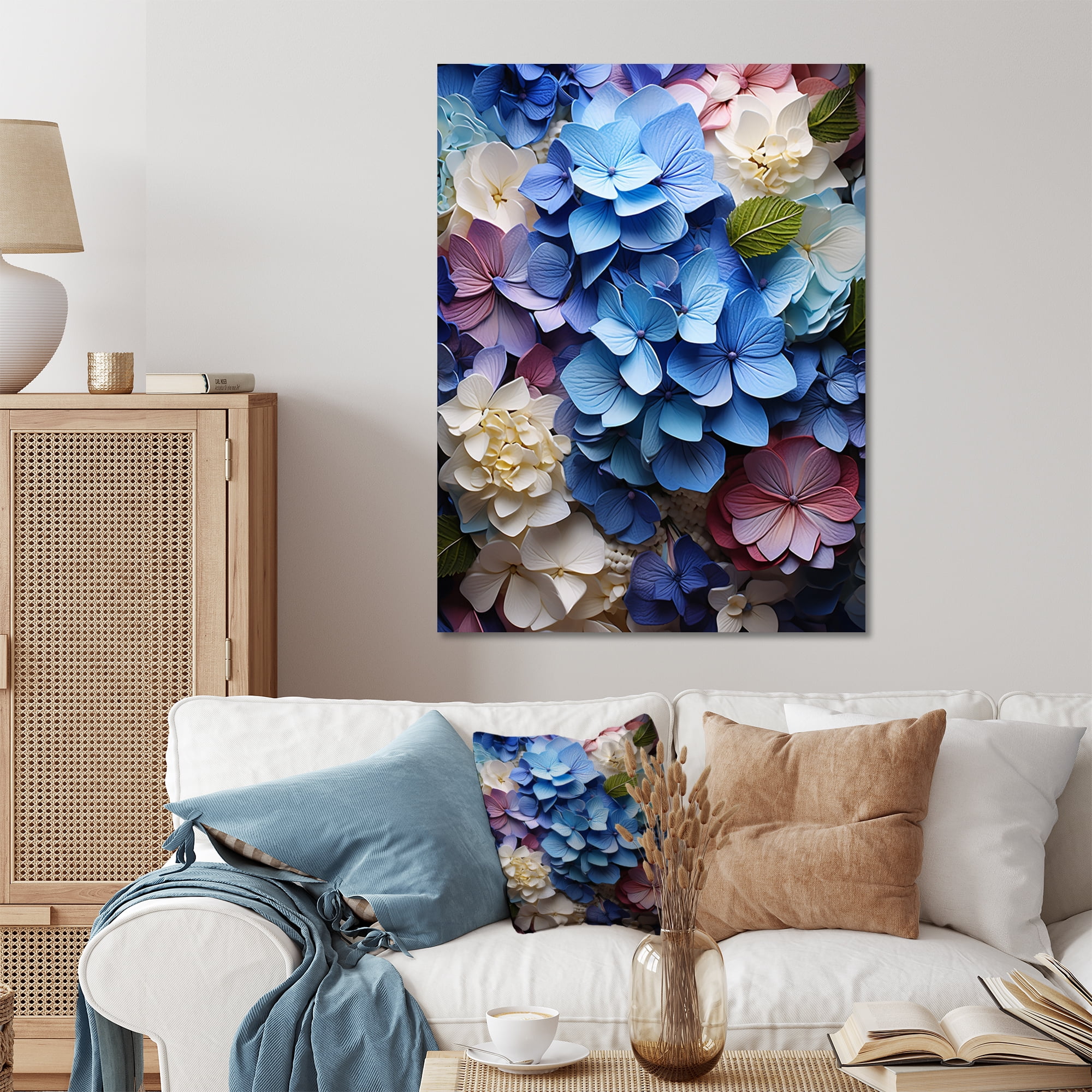Designart "Garden Enchantment Blue Hydrangea" Hydrangea Metal Wall ...