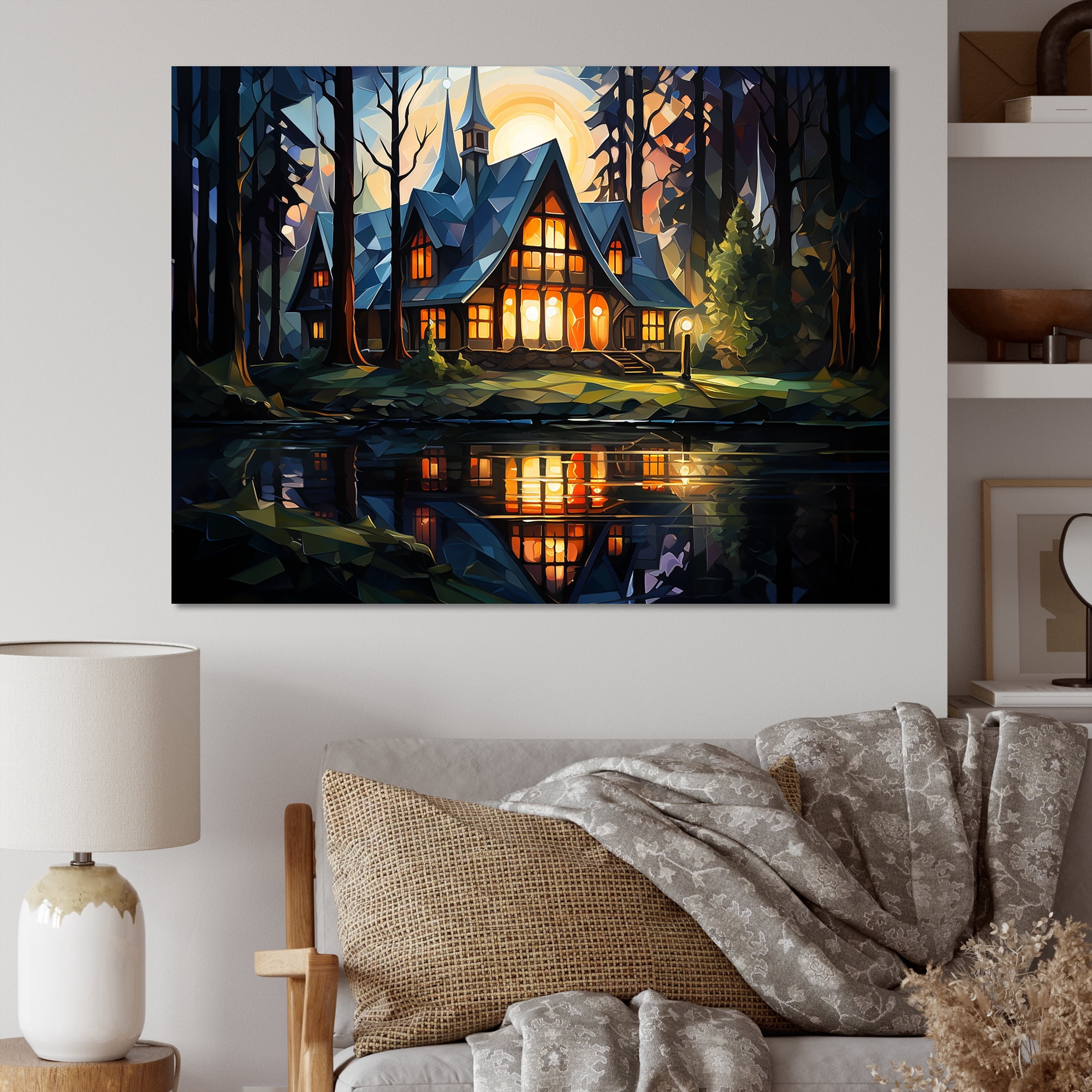 Designart "Garden Gateway at Lake House IV" Oversized Landscapes Wall ...