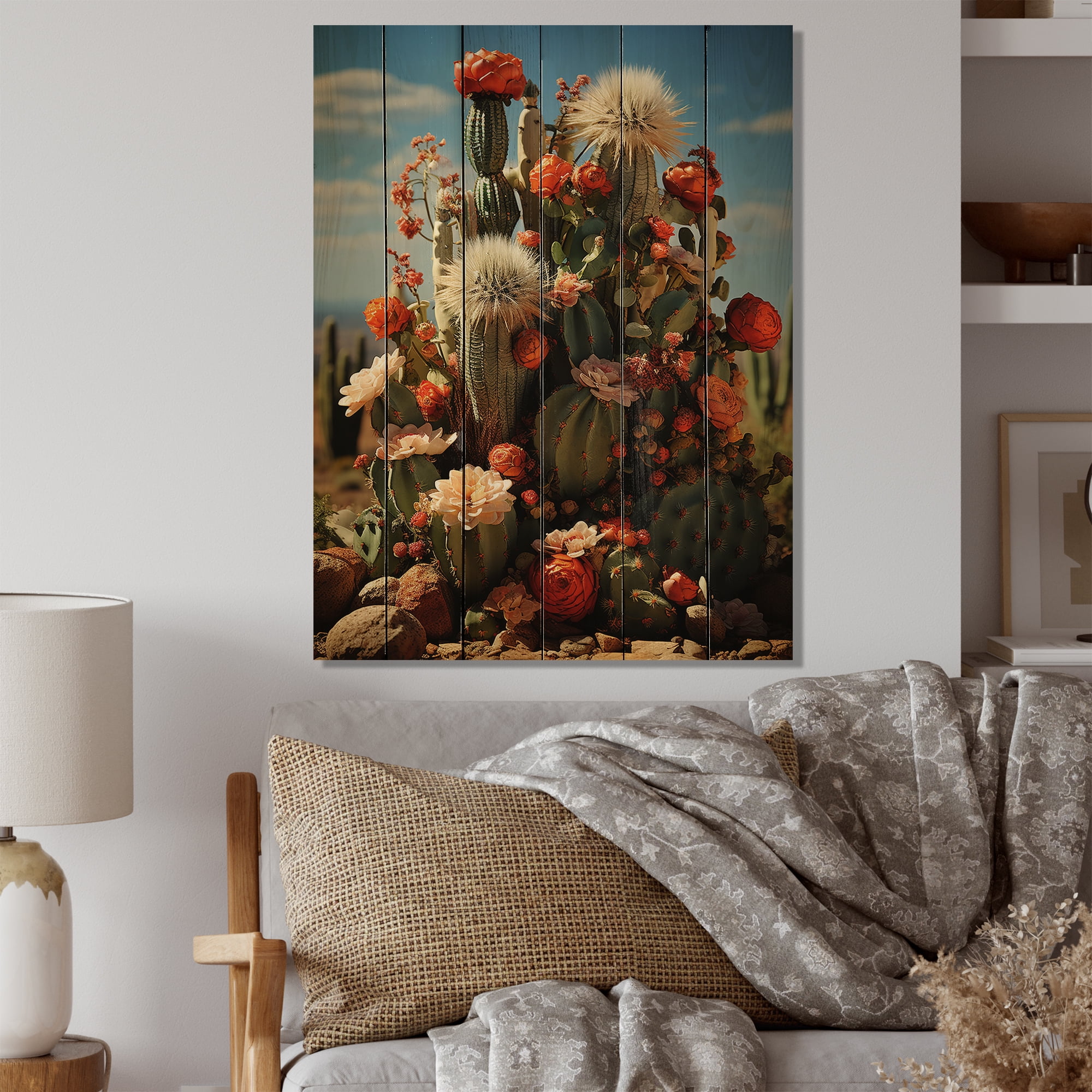 Designart "Garden of Desert Cacti II" Floral & Botanical Print on ...