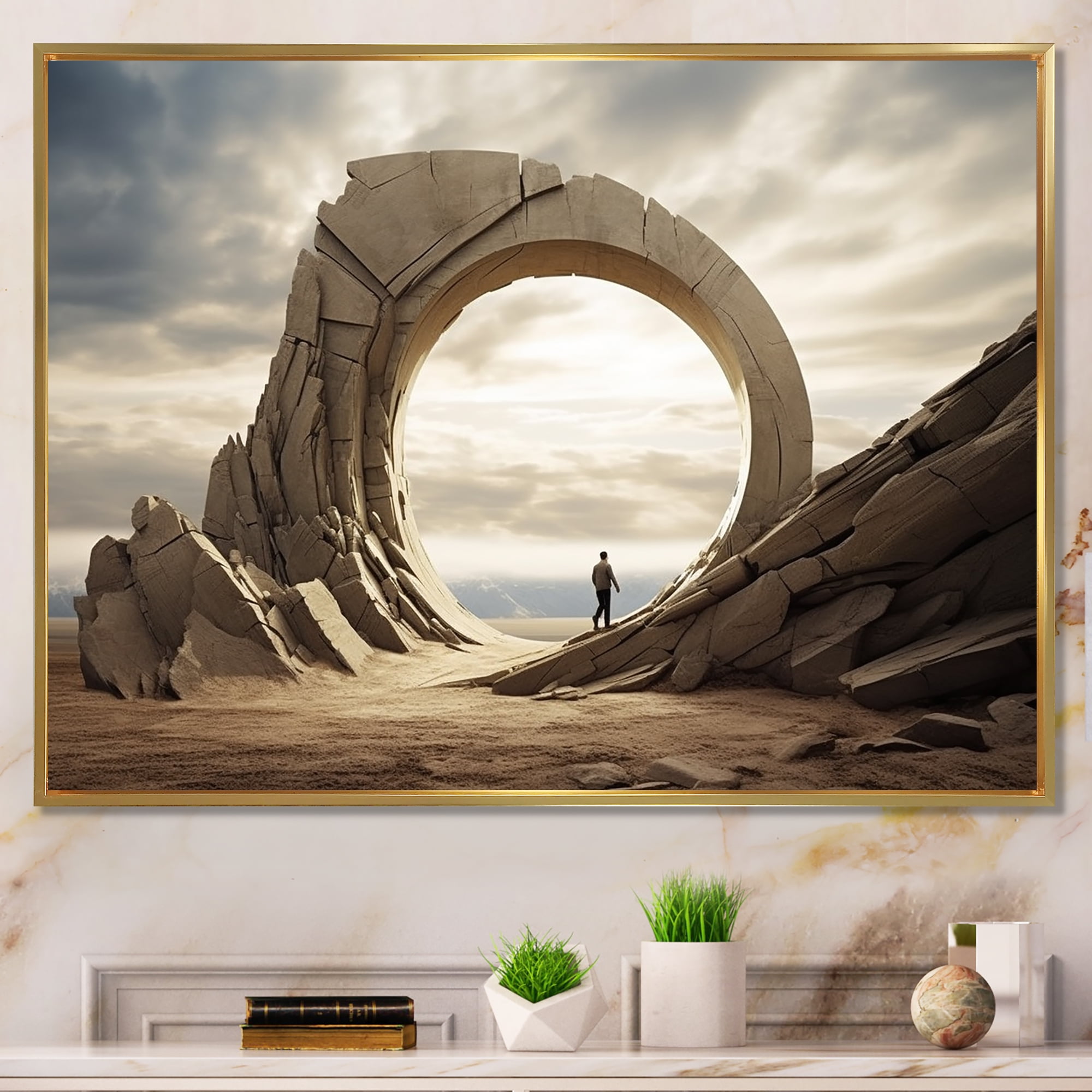 Designart "Gateway to Infinity Surreal Universe I" Landscapes Framed ...