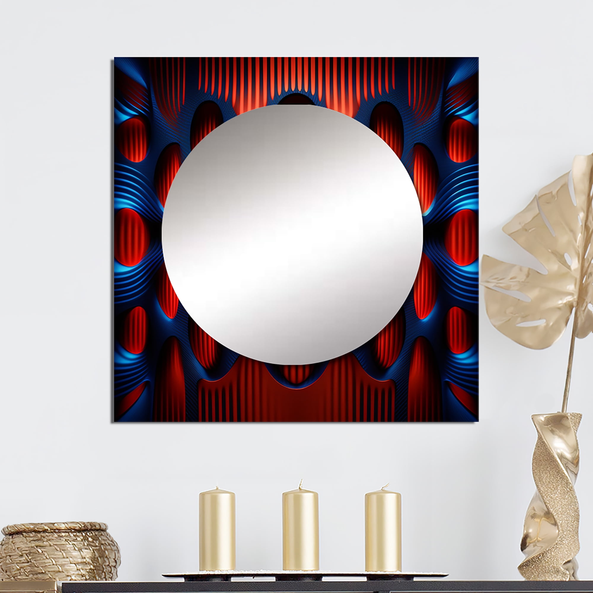 Designart "Gateways Moiré Futuristic Lattice III" Modern Geometric ...