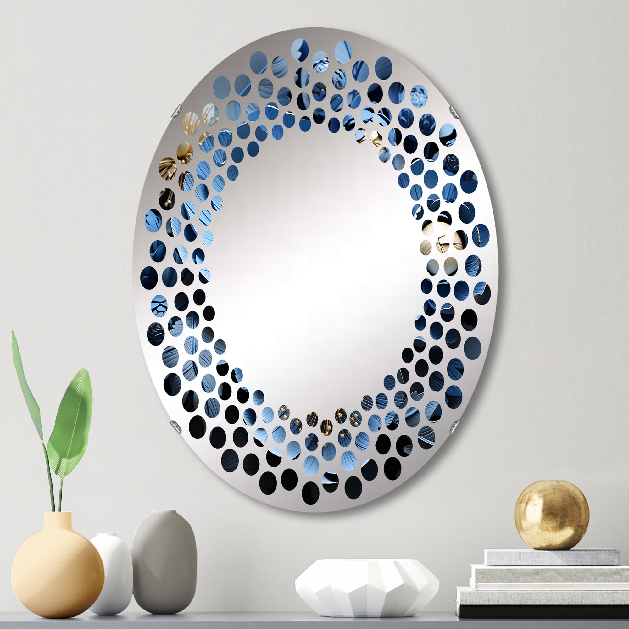 Designart "Gathered Petal Elegance V" Ranunculus Polka Dot Round Wall ...