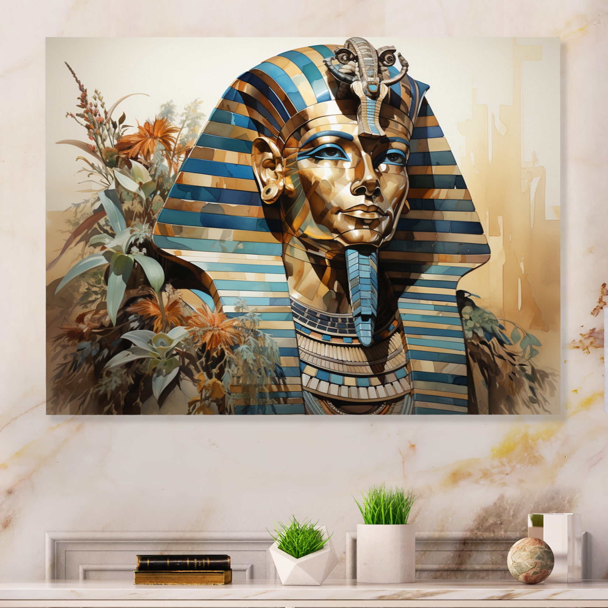 Designart "Gaze of the Sphinx Egypt s Mystique" Egypt Metal Art Living ...