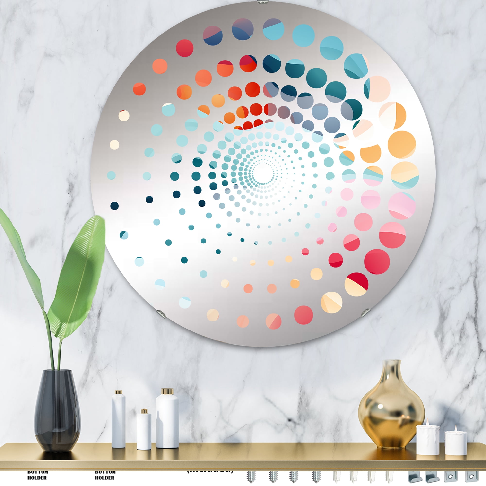Designart "Gentle Abstract Neutrality Waves I" Abstract Spiral Dot ...