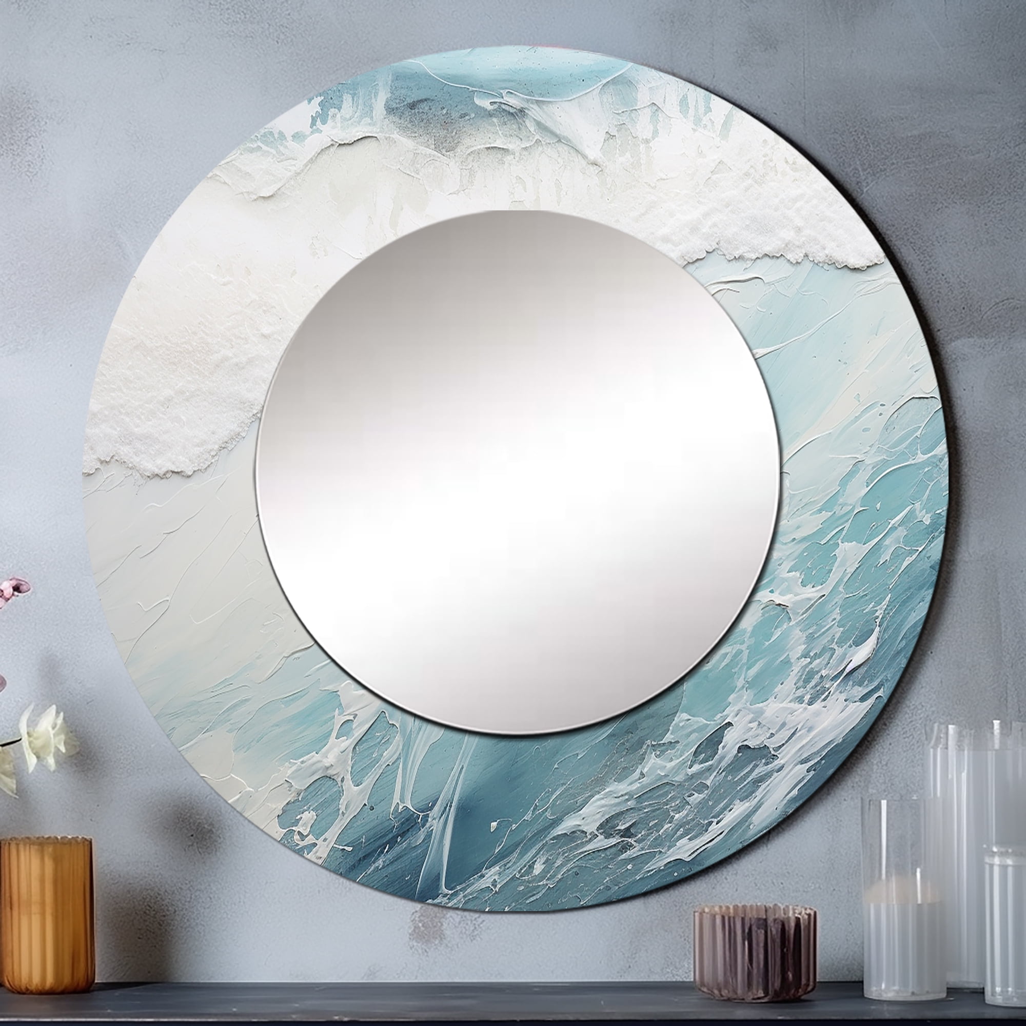 Designart "Gentle Toned Simplistic Ocean Swell" Coastal Beach Black ...