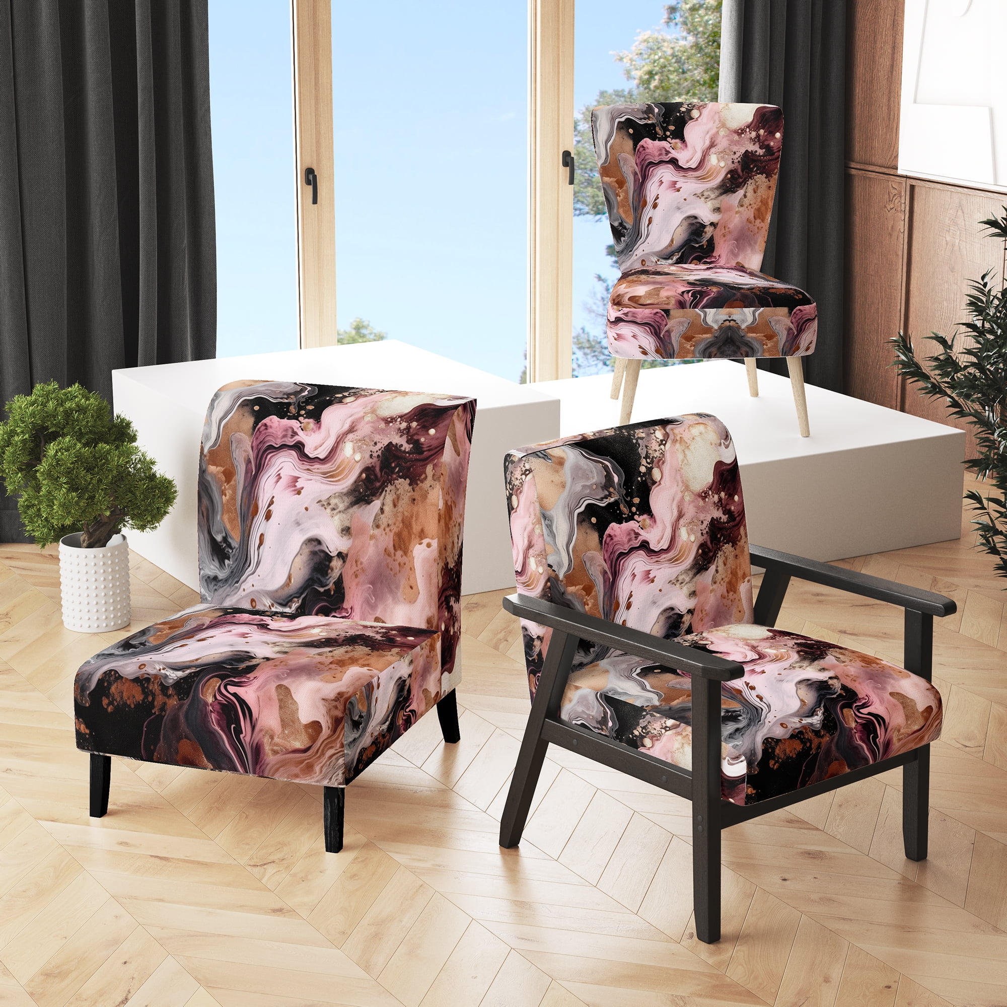 Designart "Geode Golden Multi Color" Upholstered Modern & Contemporary ...