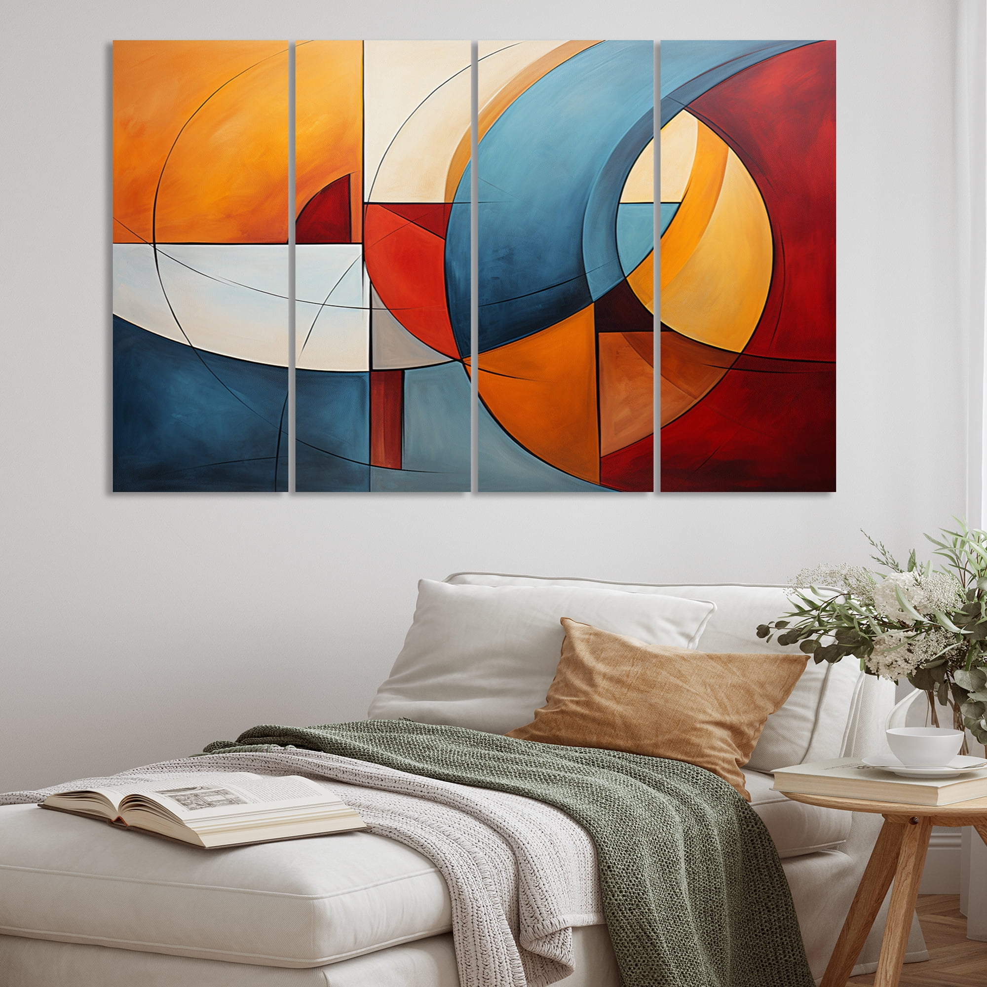 Designart "Geometric Forms in Cubism I" Cubism Art Living Room Set ...
