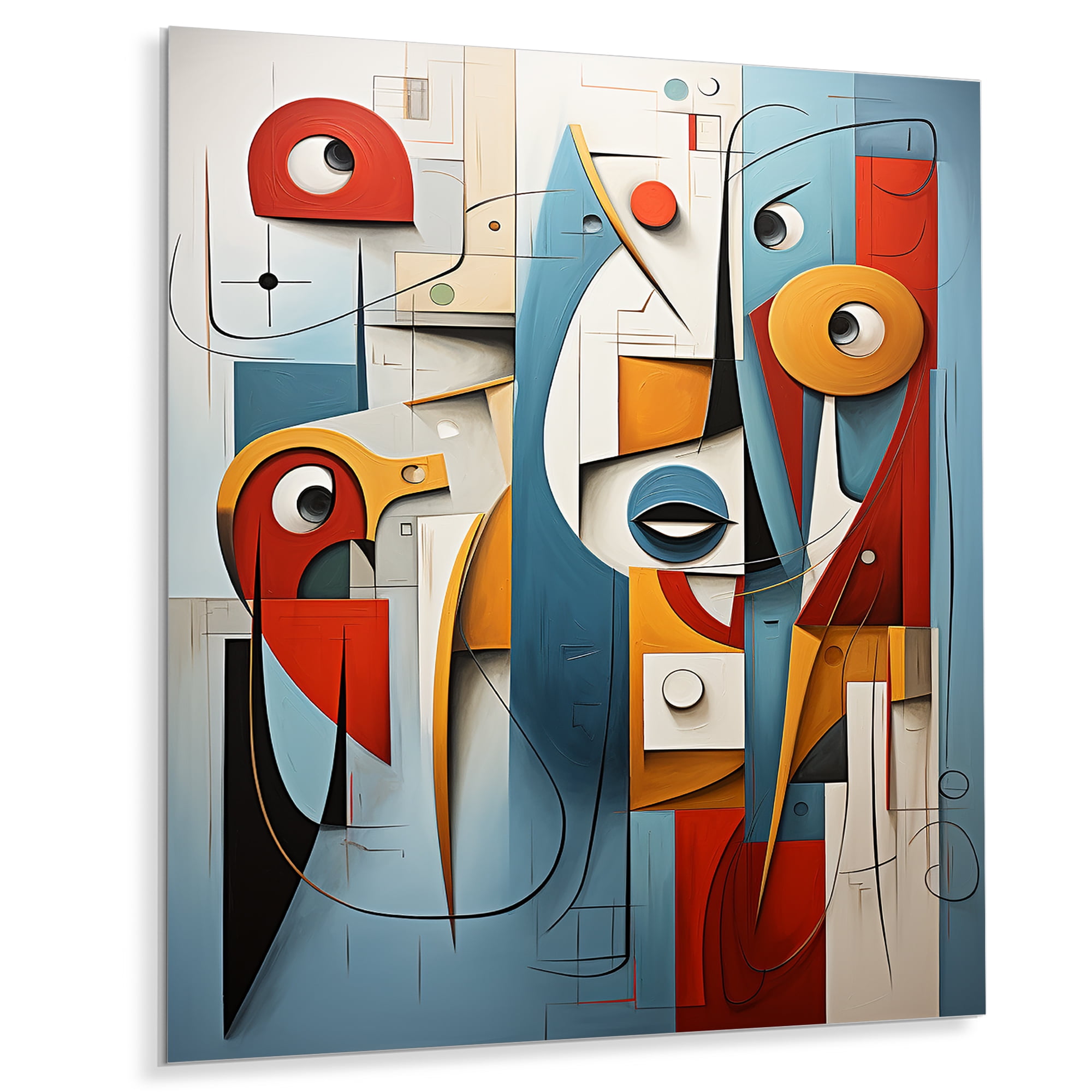 Designart "Geometric Portrait in Cubism I" Cubism Metal Wall Art Prints ...
