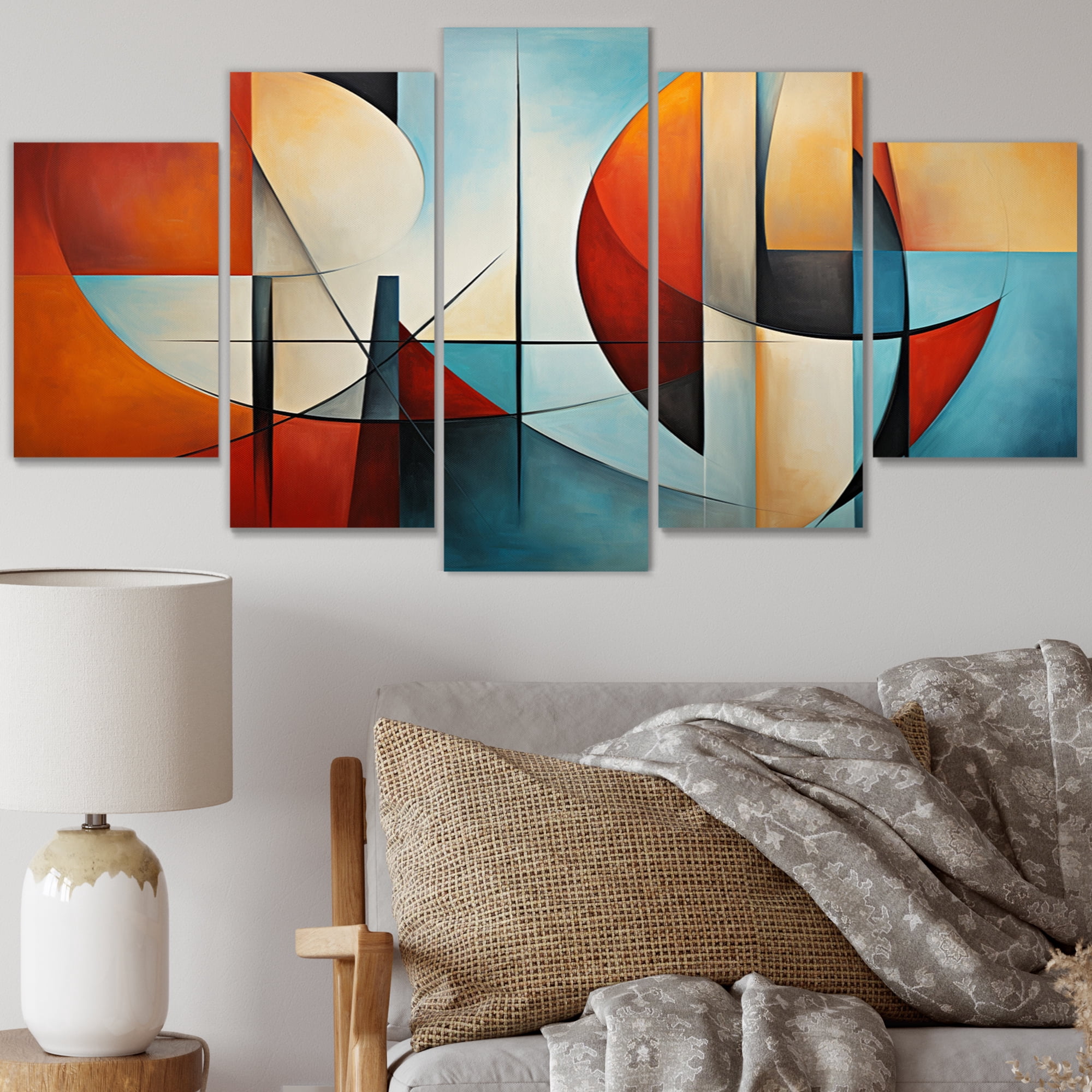 Designart "Geometric Portrait in Cubism III" Cubism Wall Art Prints Set ...