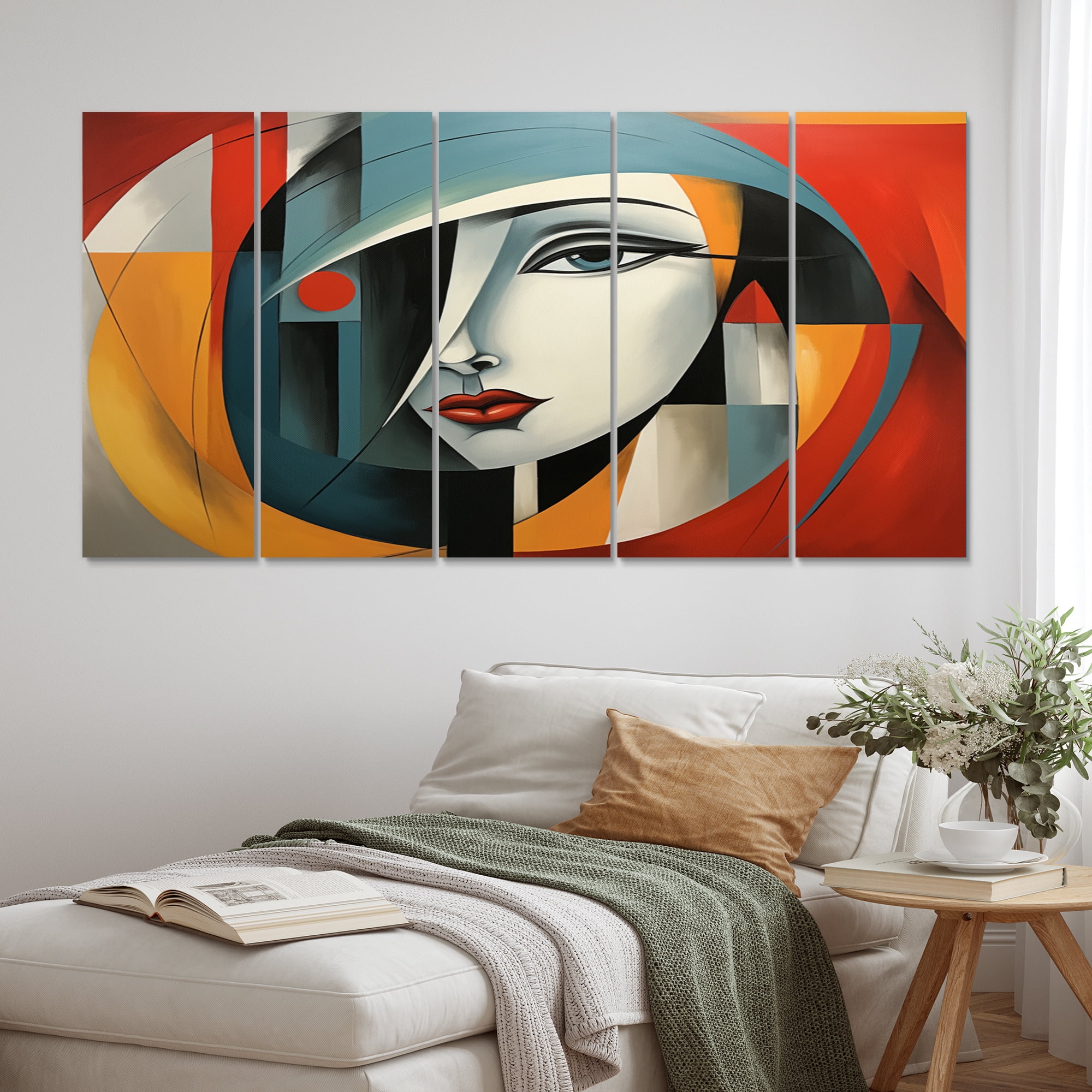 Designart "Geometric Portrait in Cubism IV" Cubism Metal Wall Décor Set ...