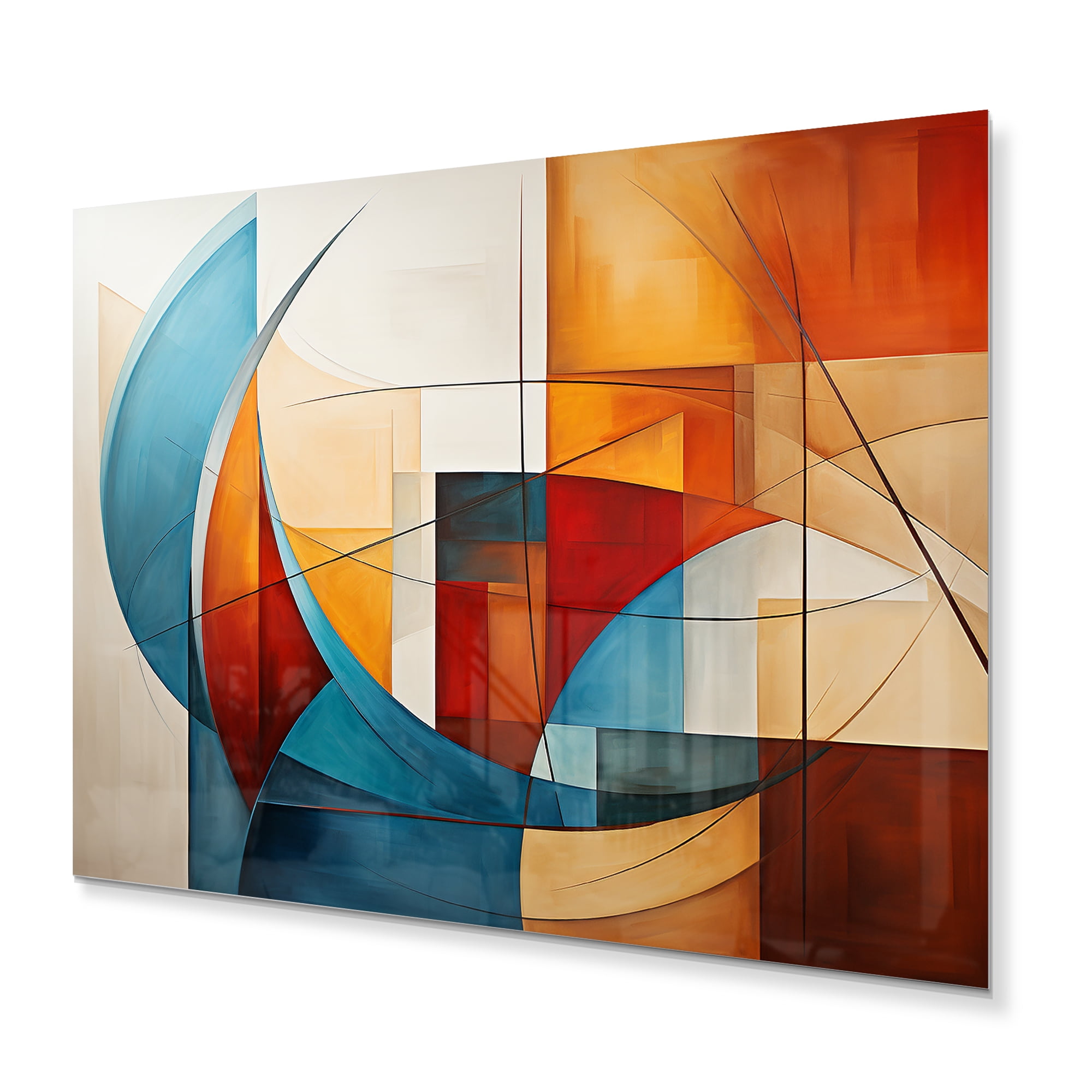 Designart "Geometric Portrait in Cubism IX" Cubism Metal Art Living ...