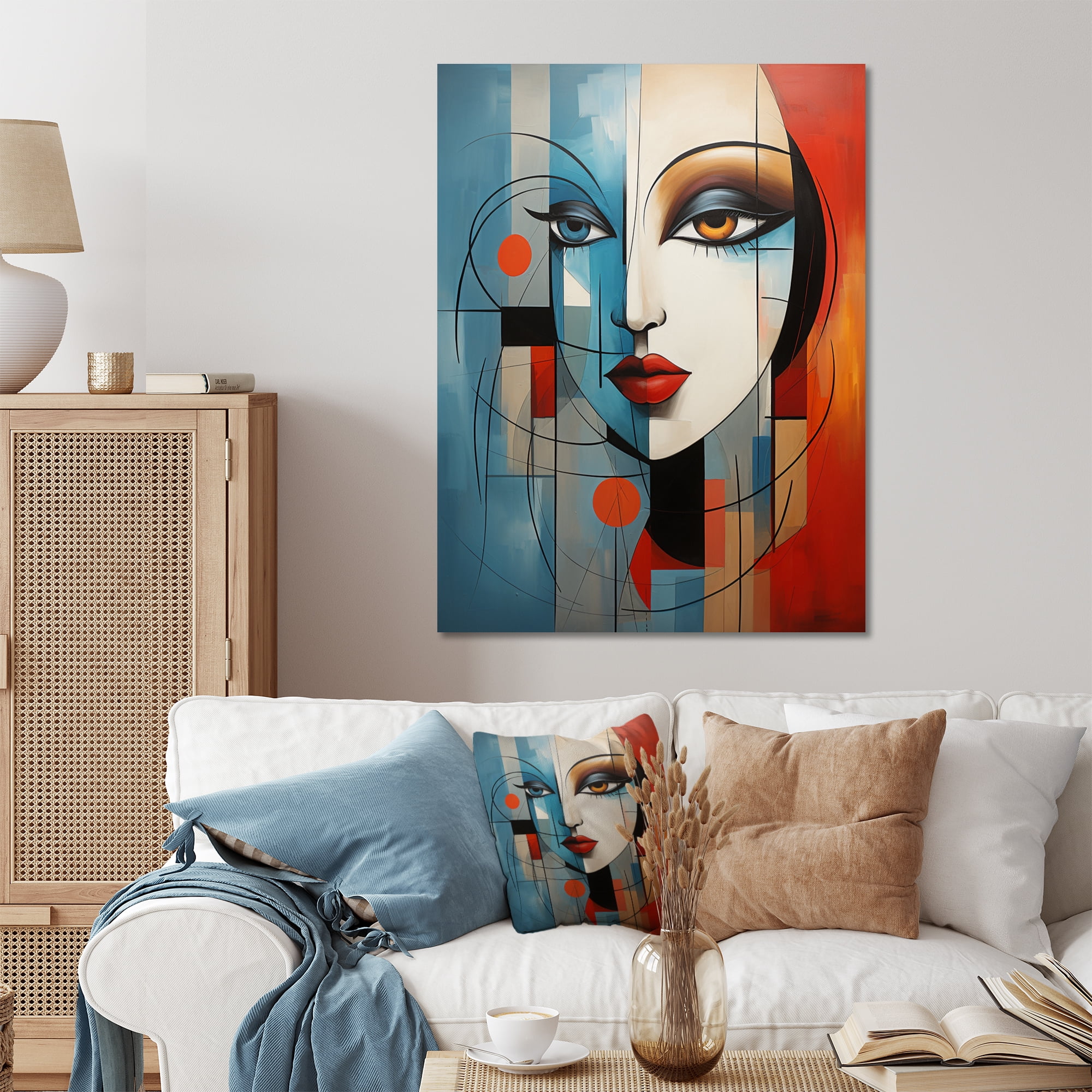 Designart "Geometric Portrait in Cubism V" Cubism Metal Wall Decor ...