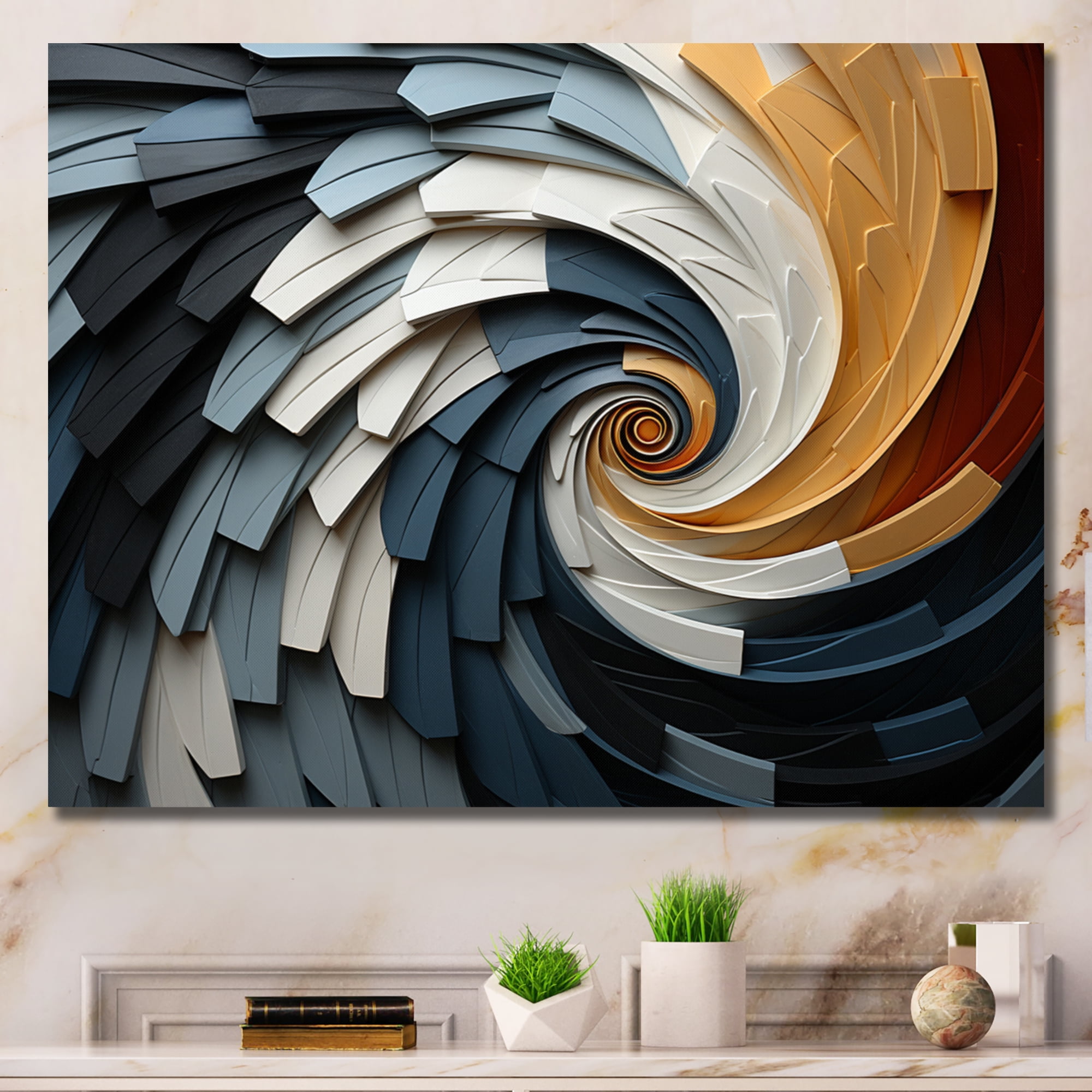 Designart "Geometric VORTEX III" Abstract Spirals Wall Decor - Walmart.com