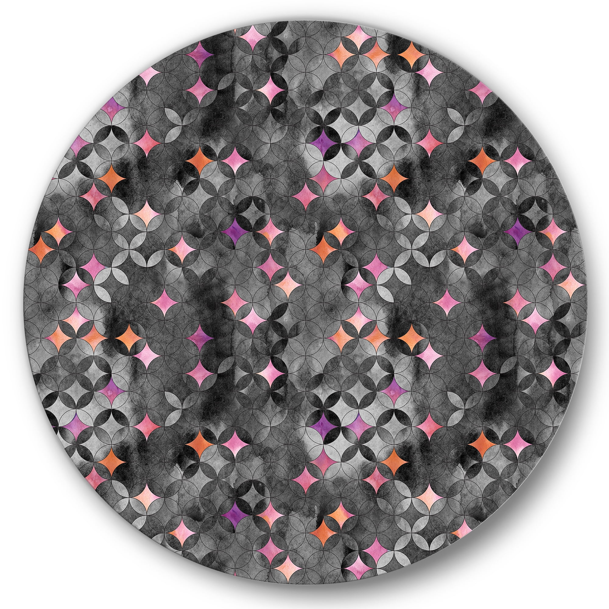 Free Shipping! Designart Modern Geometric Abstract Grey Circle Metal ...