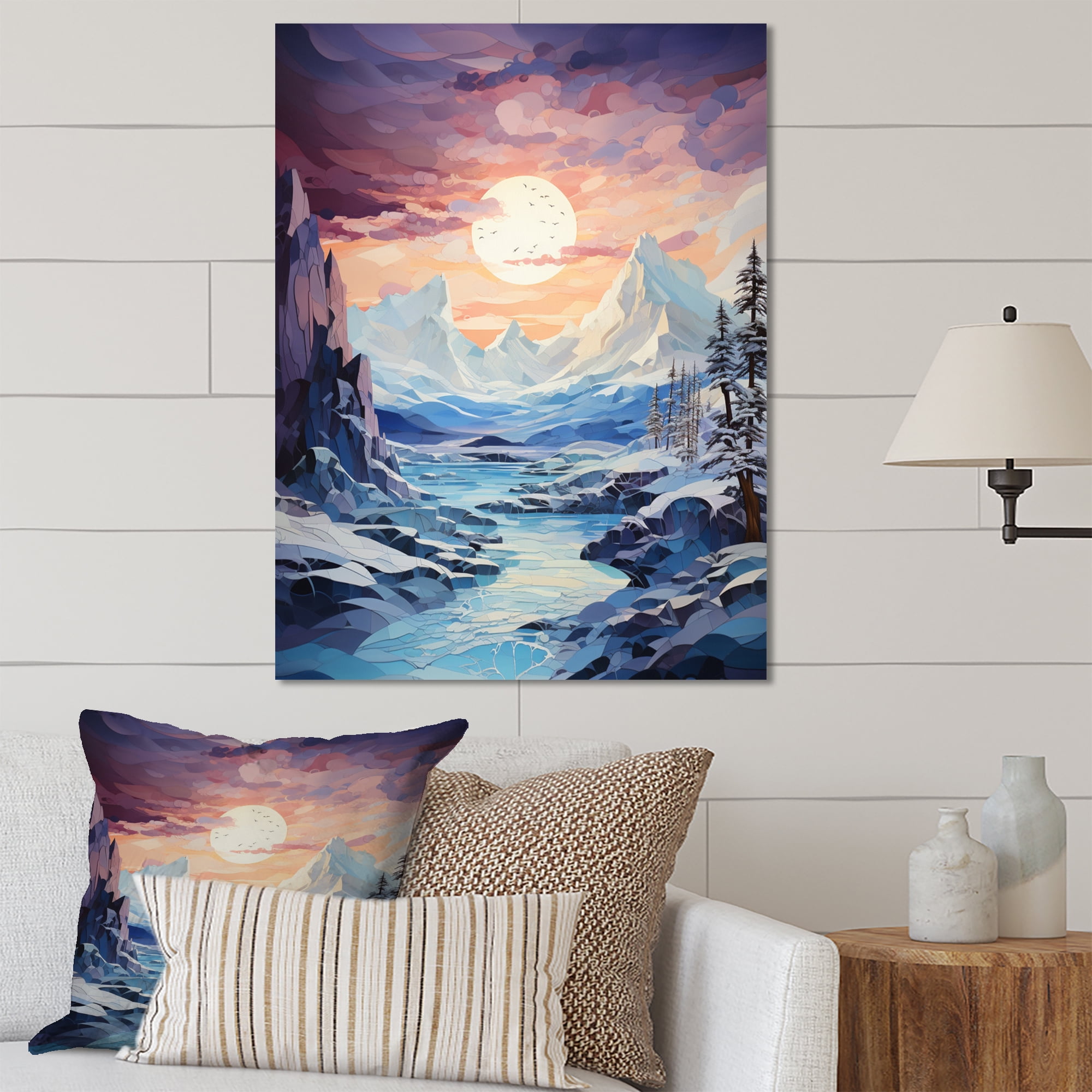 Designart "Glacier Frozen Majesty Collage" Landscape & Nature Metal ...