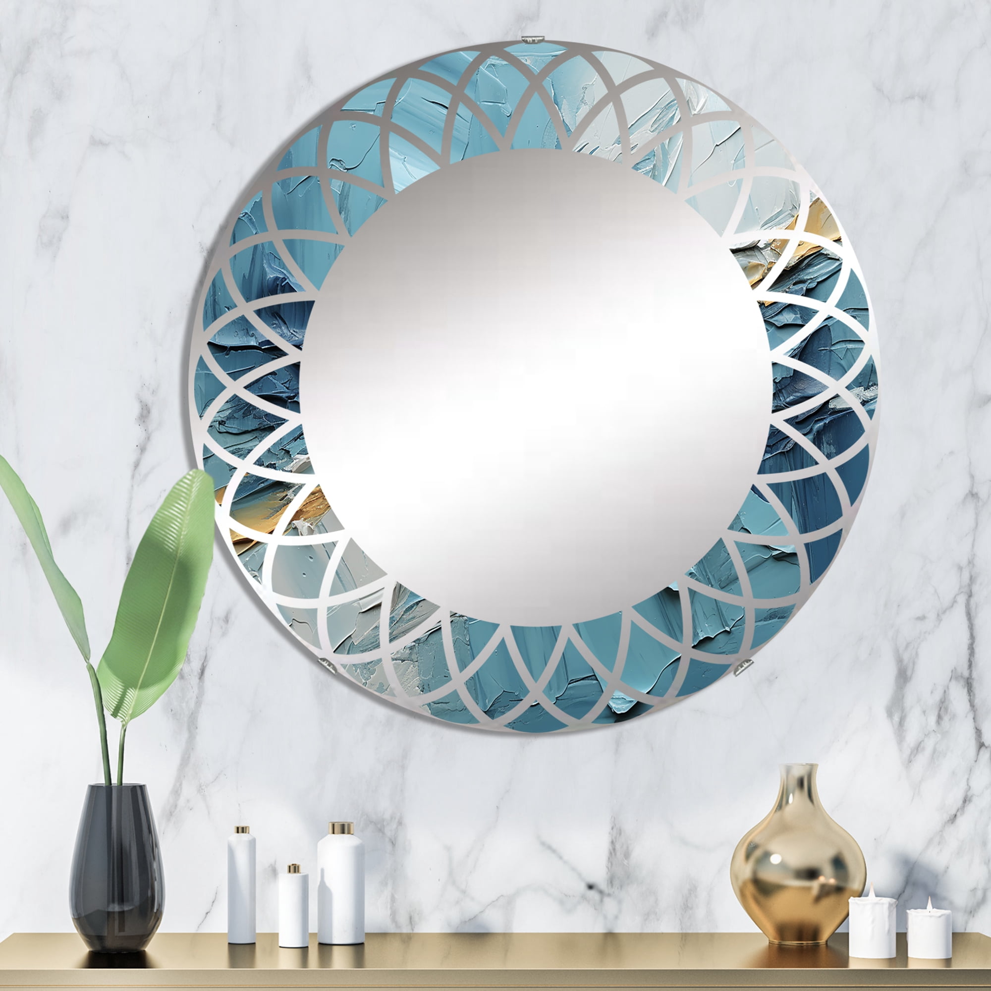 Designart "Glacier Frozen Majesty composition II" Landscapes Round Wall ...