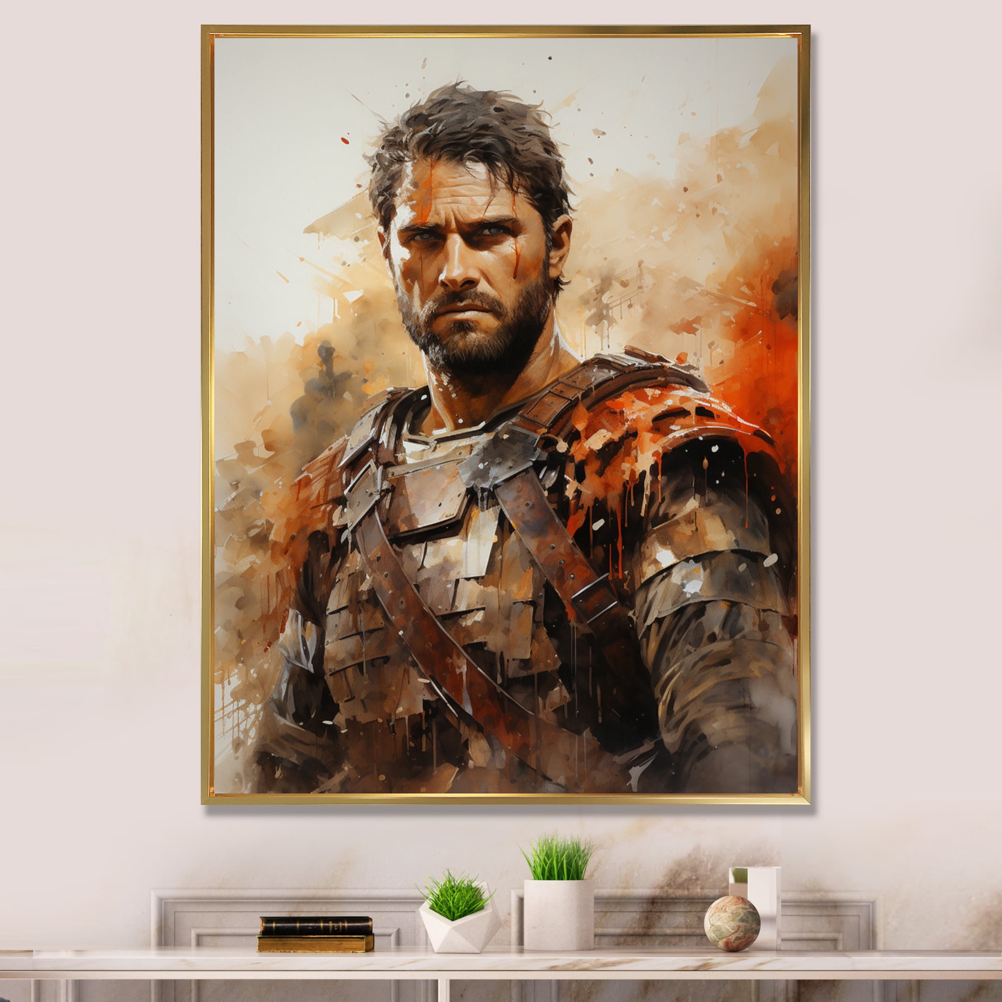 Designart "Gladiator Portrait Emperor Commodus painting" Emperor ...