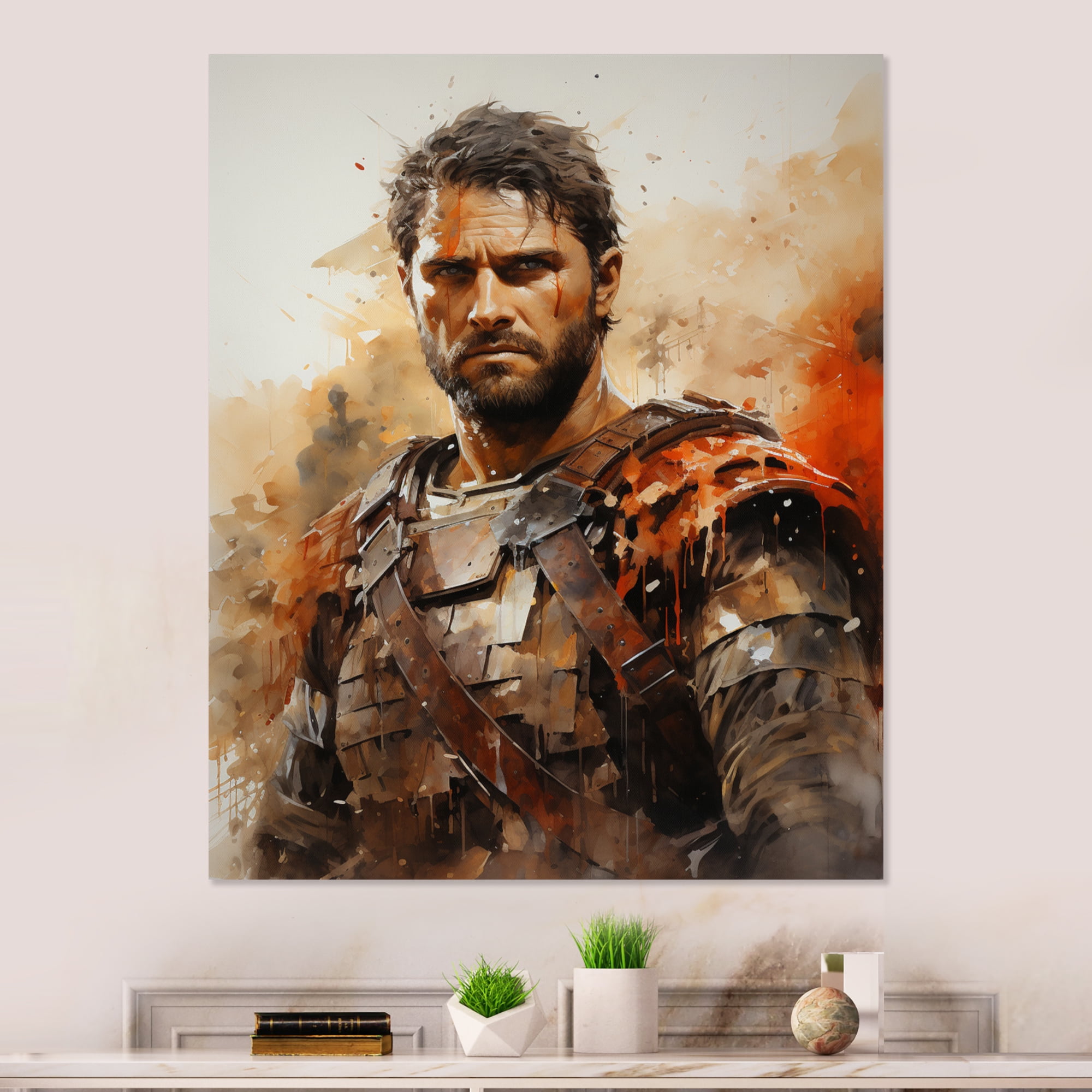Designart "Gladiator Portrait Emperor Commodus painting" Emperor Metal ...