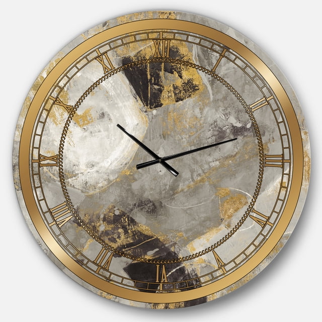 Designart 'Glam Gold Desert Neutral' Metal Wall Clock - Walmart.com