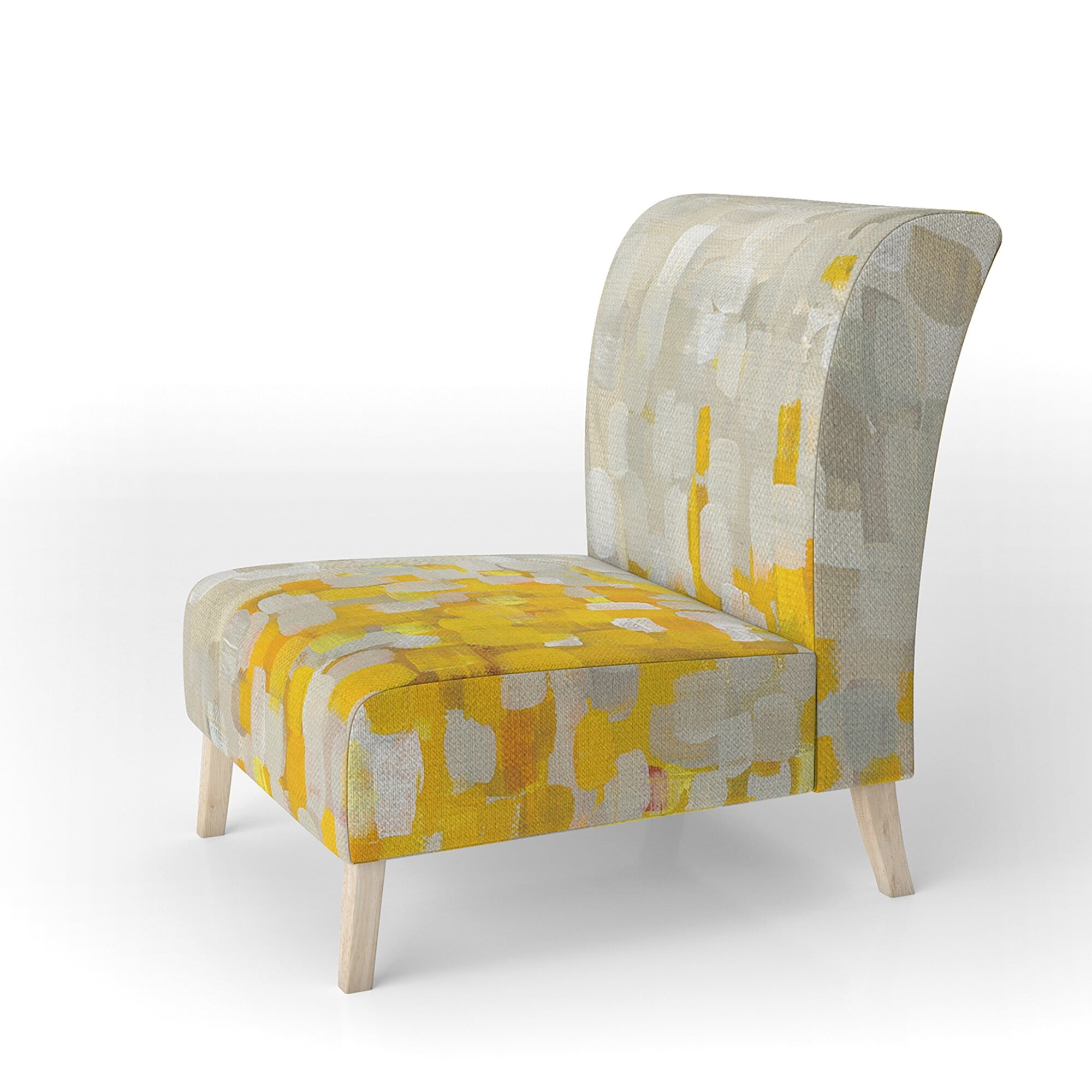Designart "Glam Yellow Explosion Blocks" Upholstered Modern Accent ...