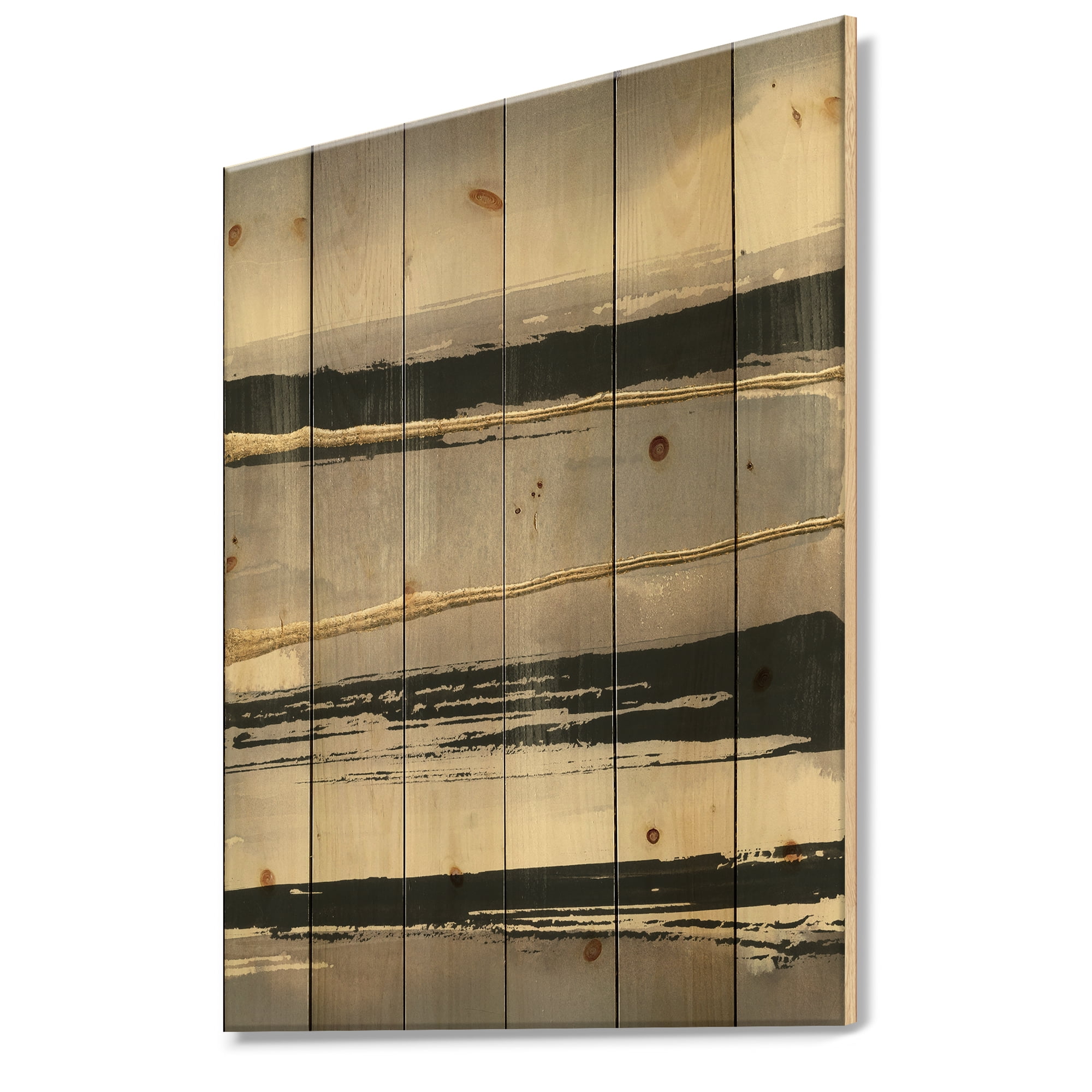 Designart 'Glamorous Morning Fog III' Modern Glam Print on Natural Pine ...