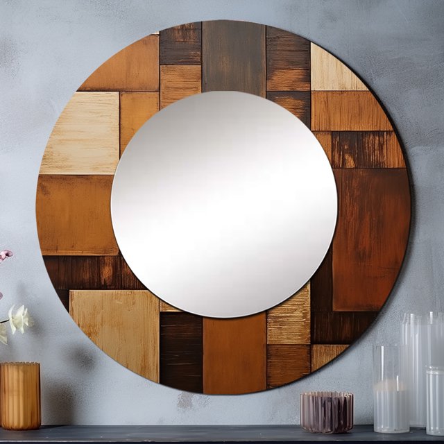 DESIGN ART Designart "Bronze Brilliance Symetry I" Abstract Shapes Wall ...