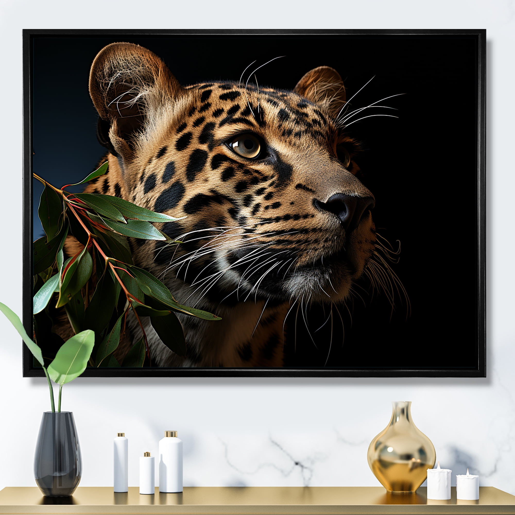 Designart "Glimpse Of Shadows In The Leopard'S World" Animals Leopard ...