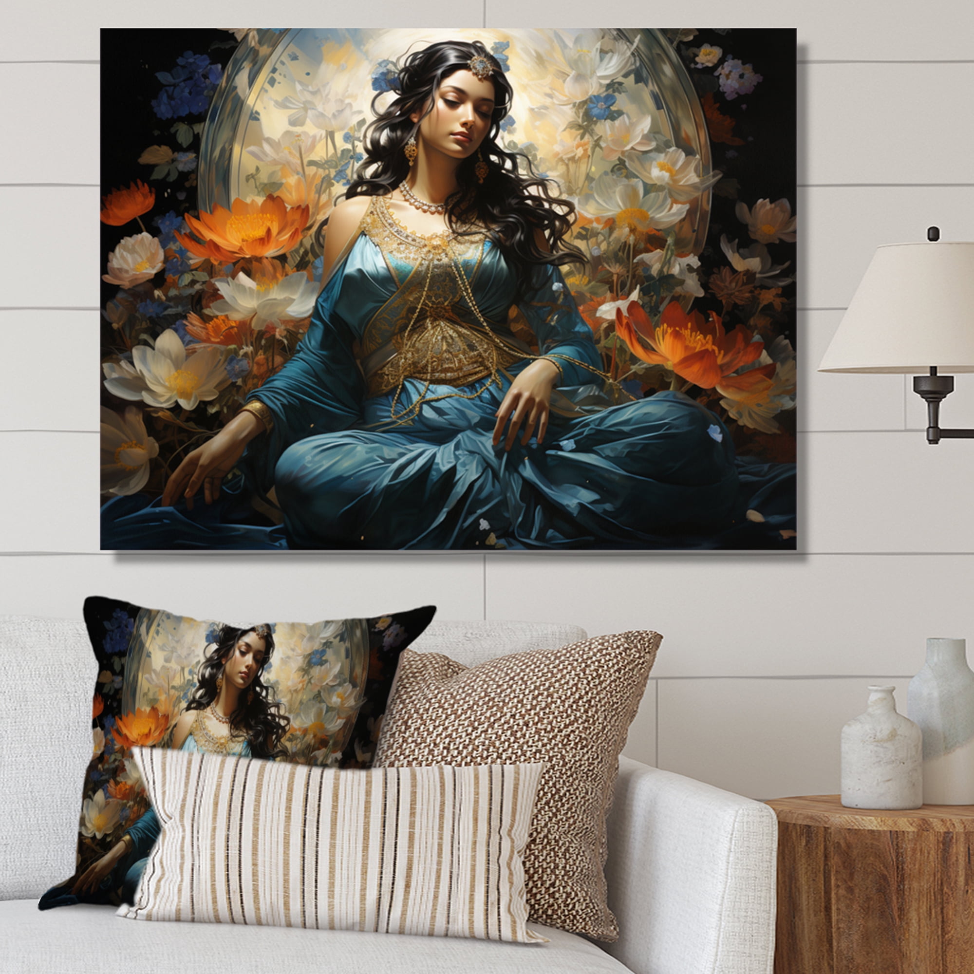 Designart "Goddess Gayatris Hinduisim Art wall art" Spiritual Canvas ...
