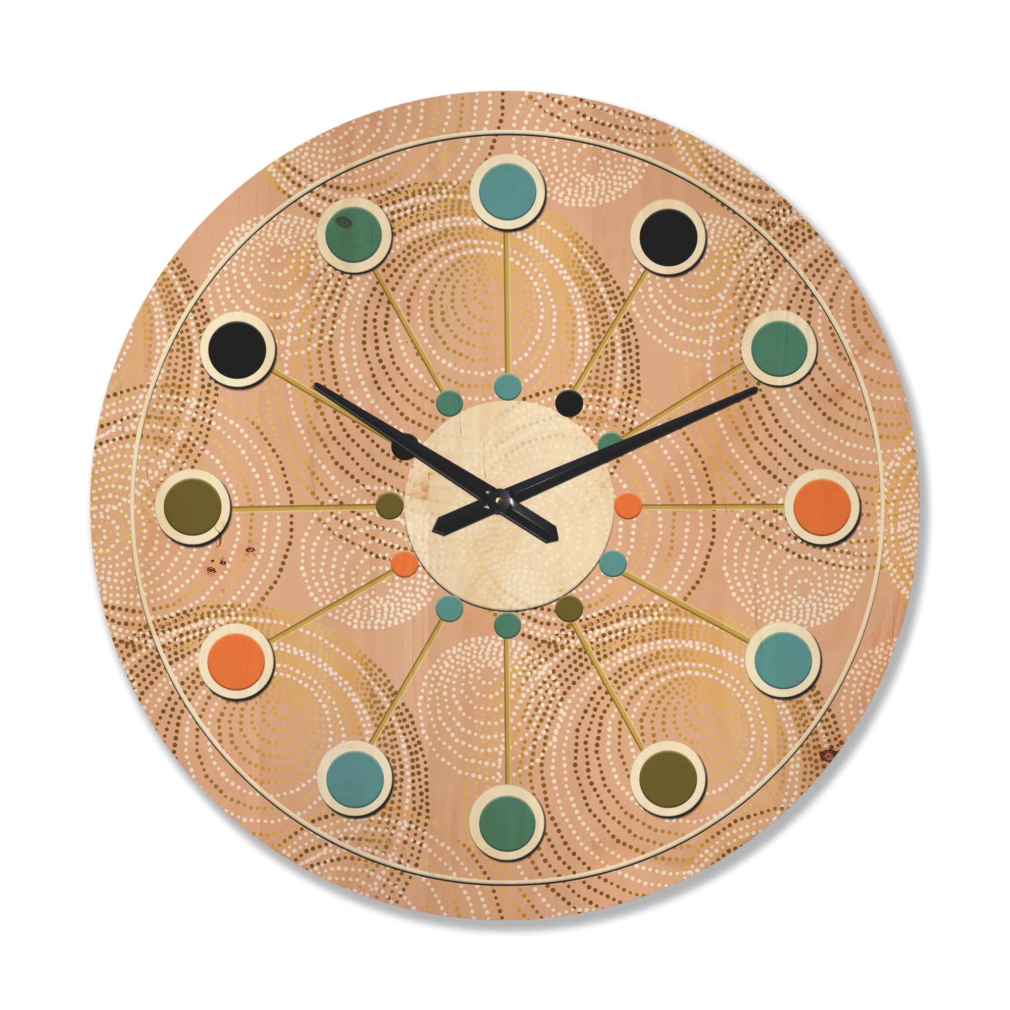 Designart 'Gold Rose Abstract Geometry Luxury' Mid-Century Modern Wood ...