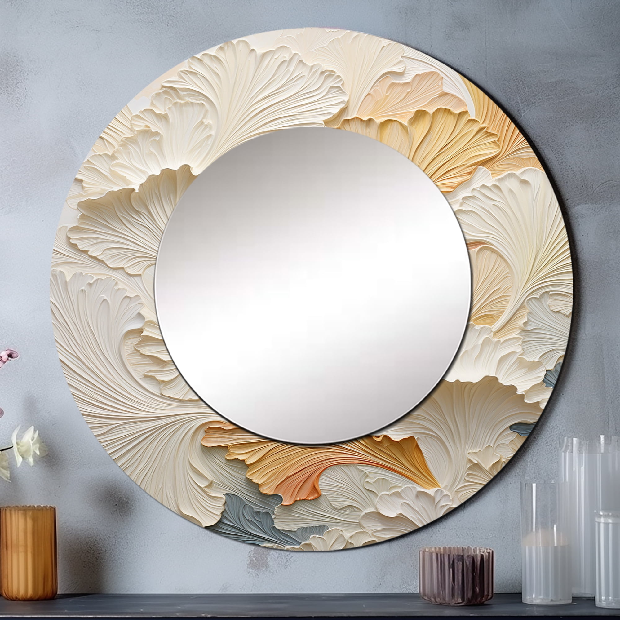 Designart "Golden Beige Palm Tree In Modern Style" Coastal Tropical ...