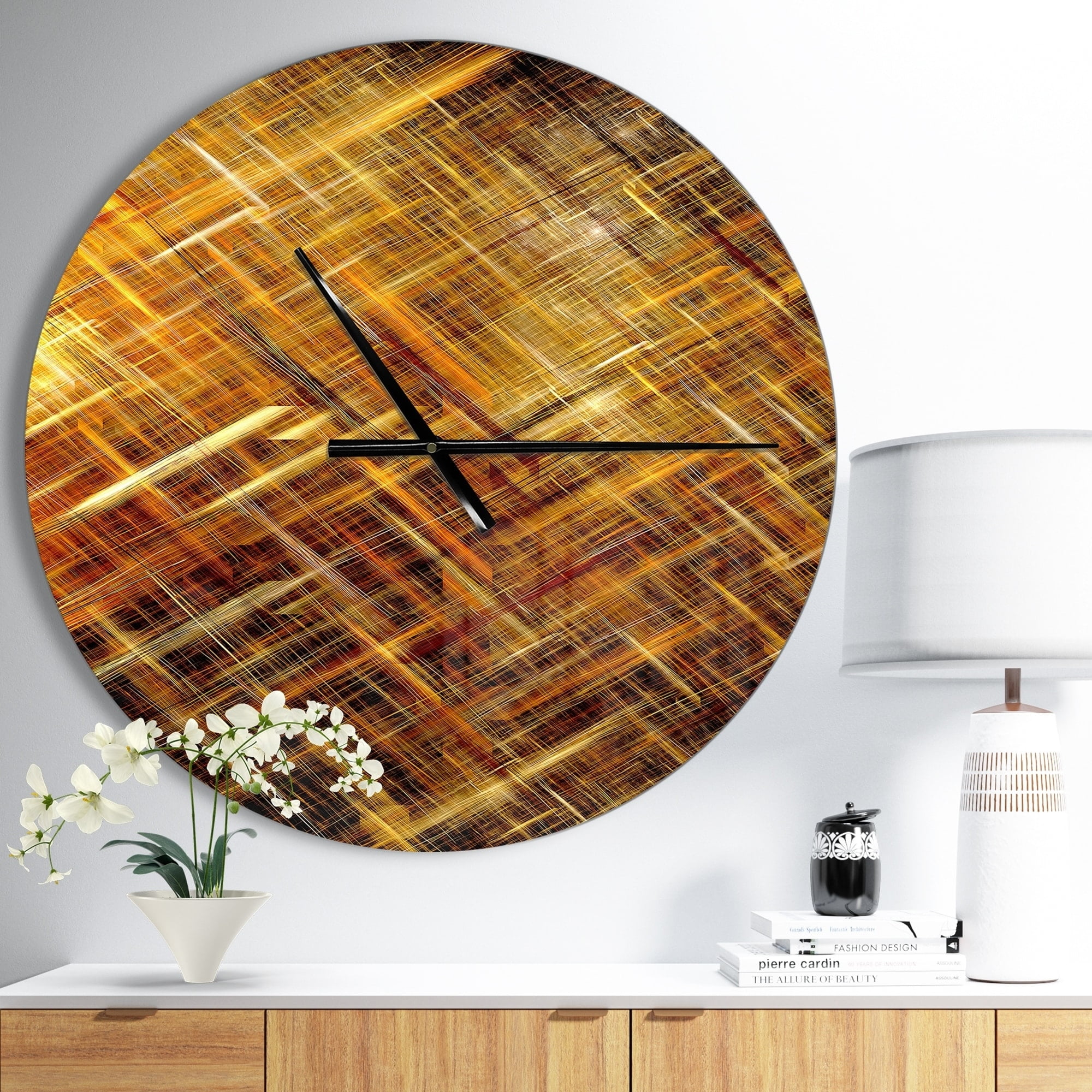 Designart 'Golden Mosaic Texture ' Modern wall clock - Walmart Business ...