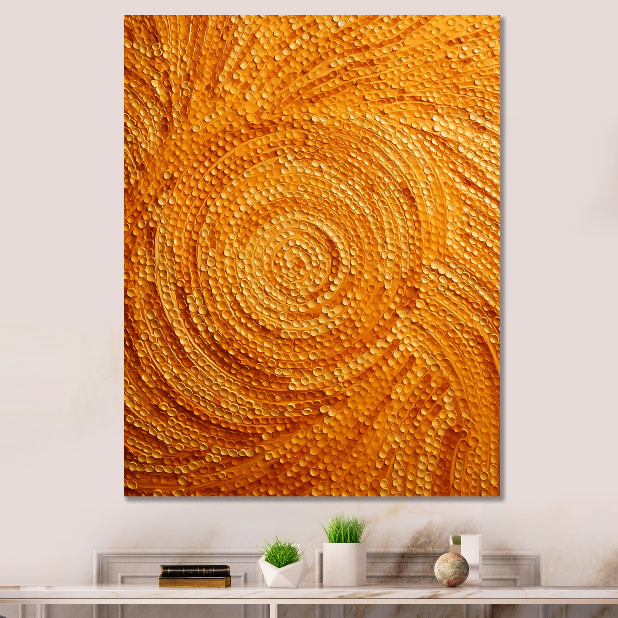 Designart "Golden Spiral Sunset Reverie IV" Abstract Canvas Wall Art ...