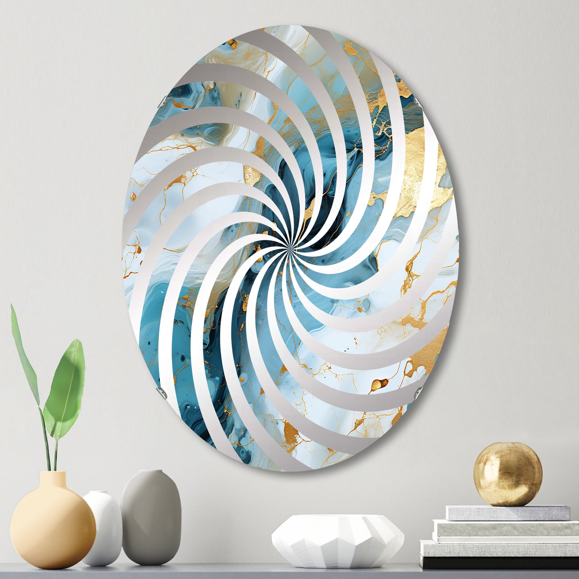 Designart "Graceful Elegance in Gold Artistic Marble" Marble Vortex ...