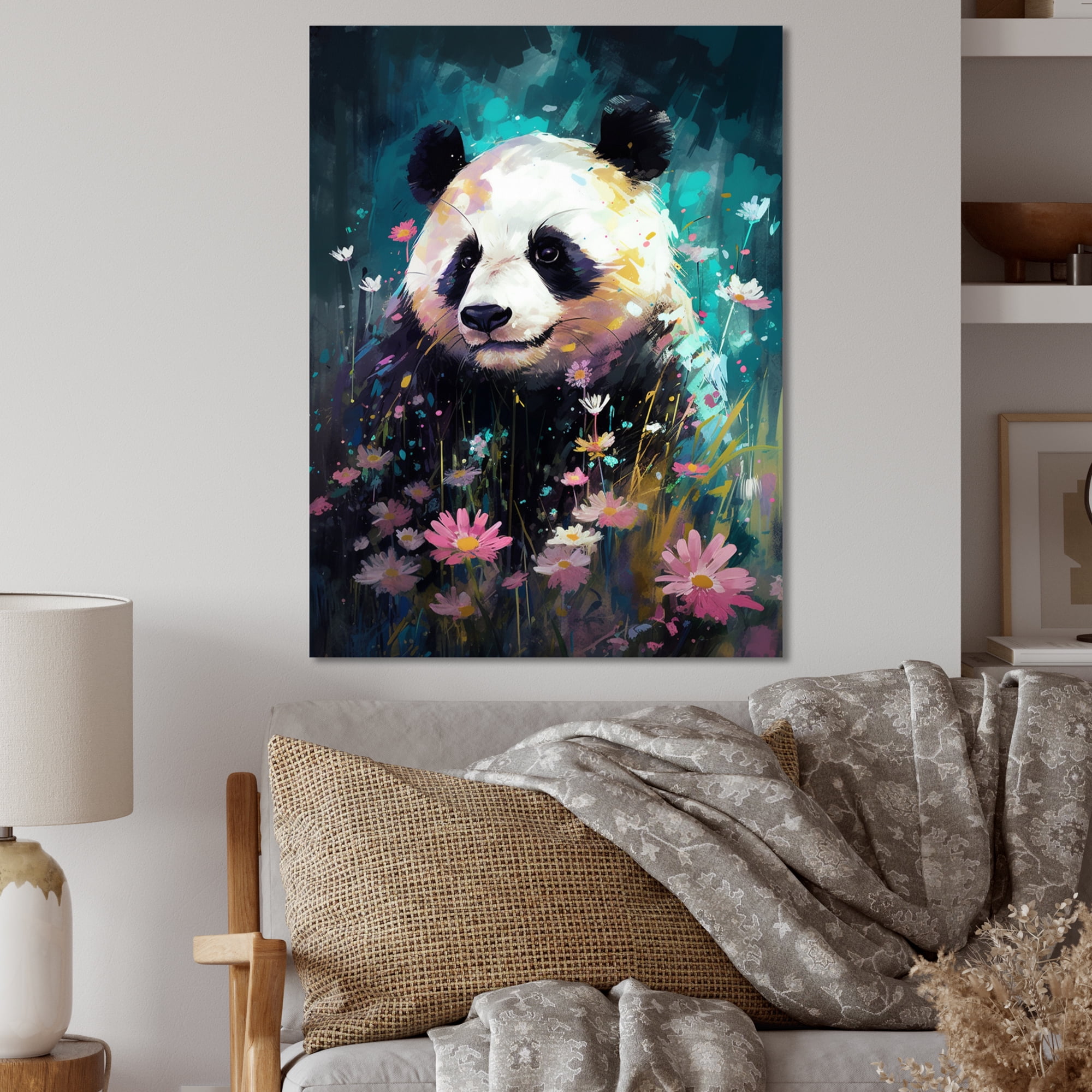 Designart "Graceful Panda A Symbol of Wisdom" Animals Metal Wall Art ...