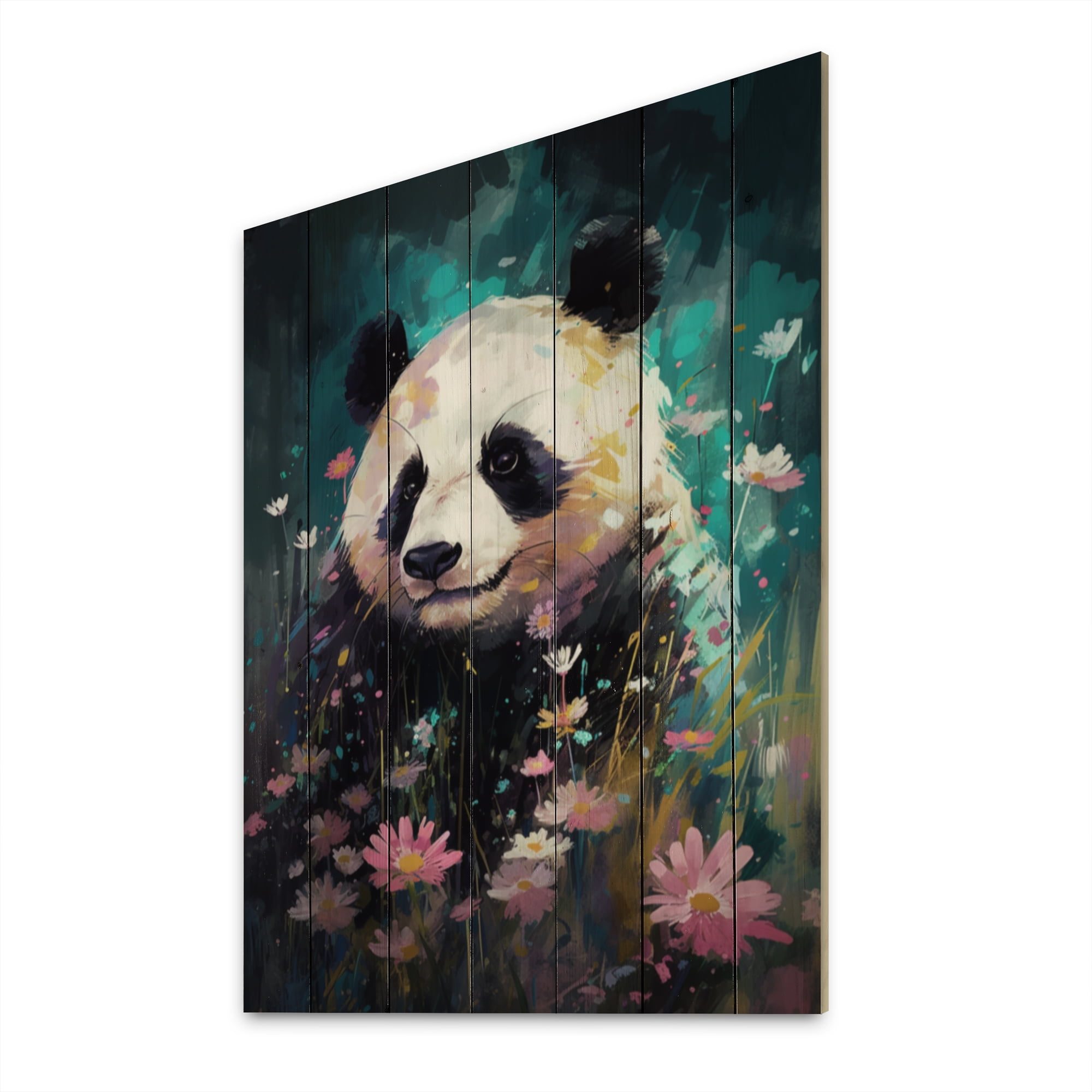 Designart "Graceful Panda A Symbol of Wisdom" Animals Print on Natural ...