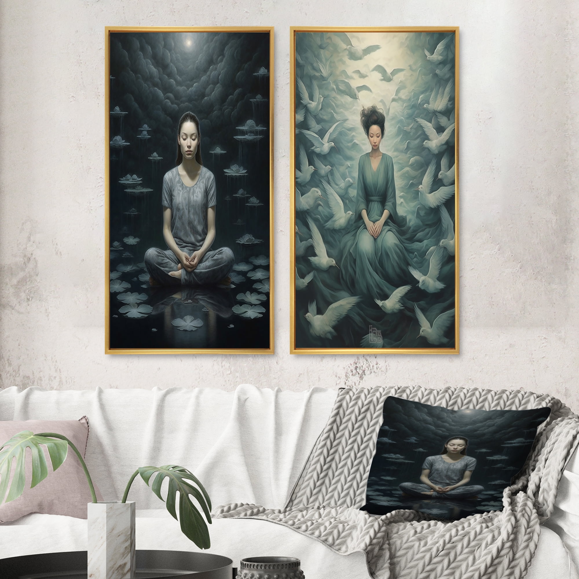 Designart "Gracious Woman in Mindfulness Meditation III" Meditation ...