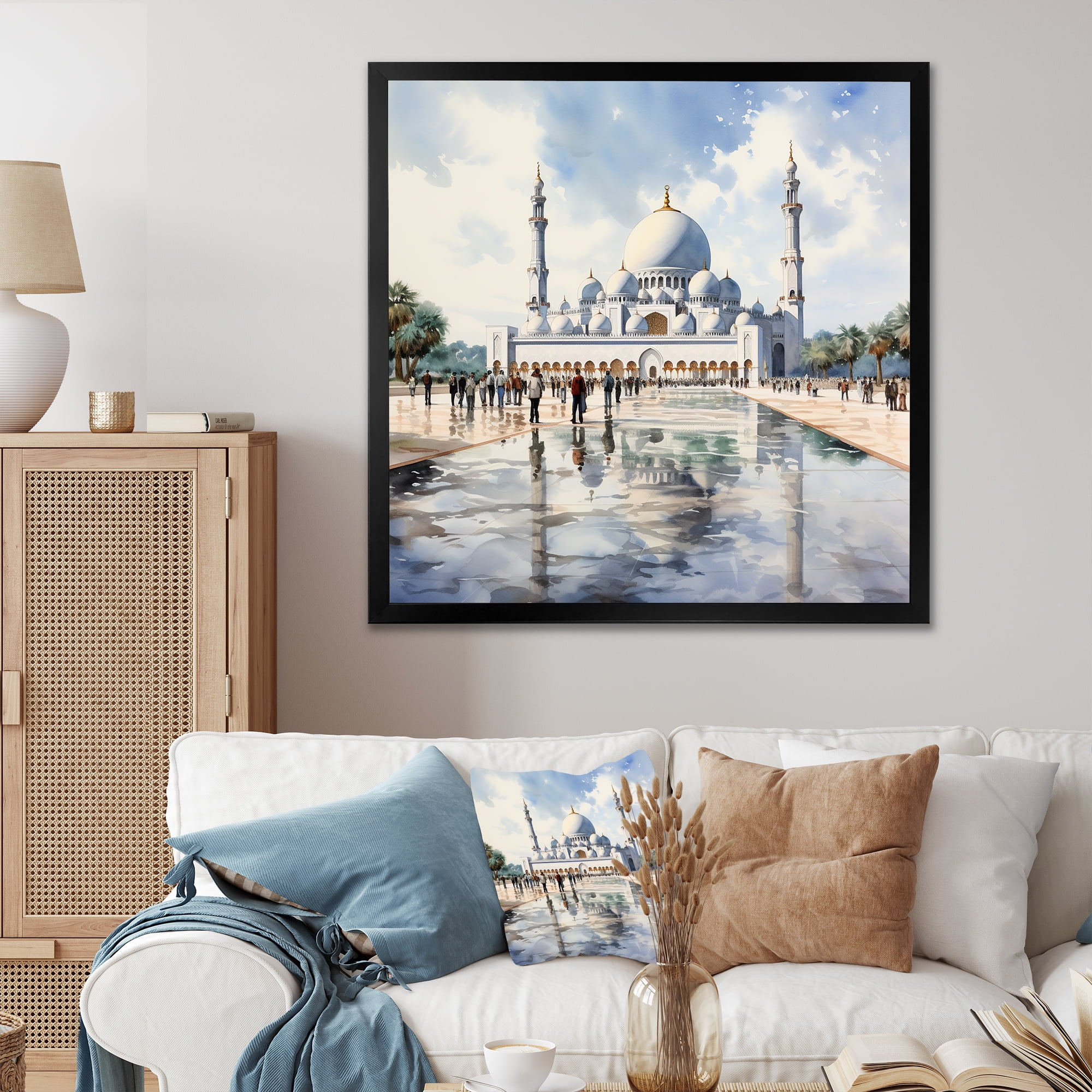 Designart "Grand Mosque of Sheikh Zayed II" Spiritual Framed Wall Art ...