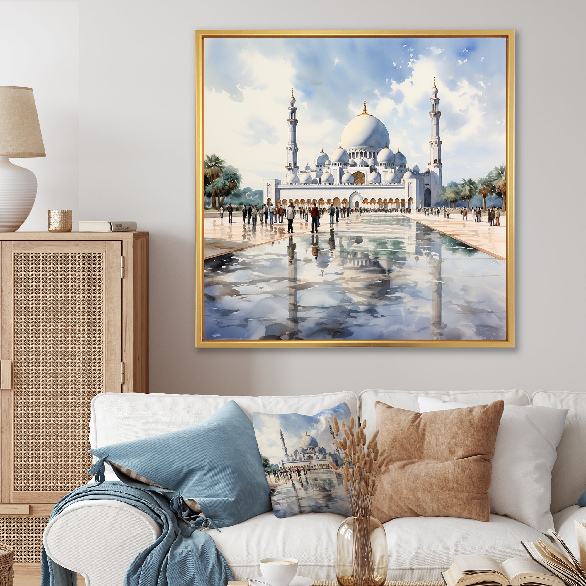 Designart "Grand Mosque of Sheikh Zayed II" Spiritual Framed Wall Art ...