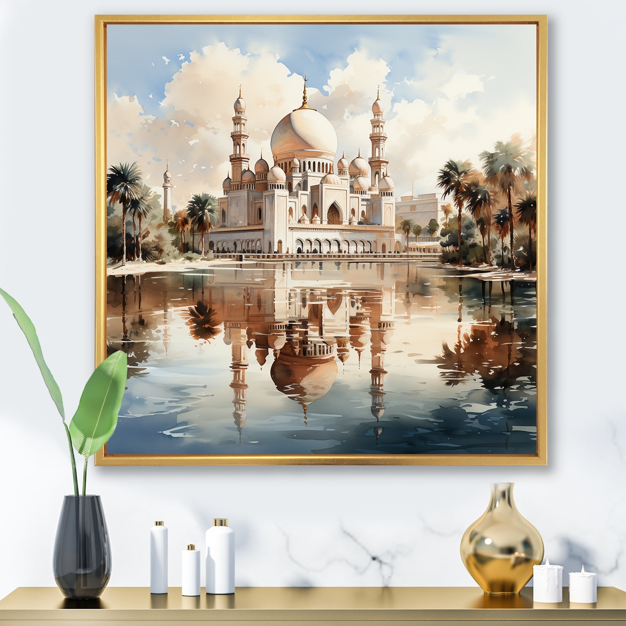 Designart "Grand Mosque of Sheikh Zayed III" Spiritual Framed Wall Art ...