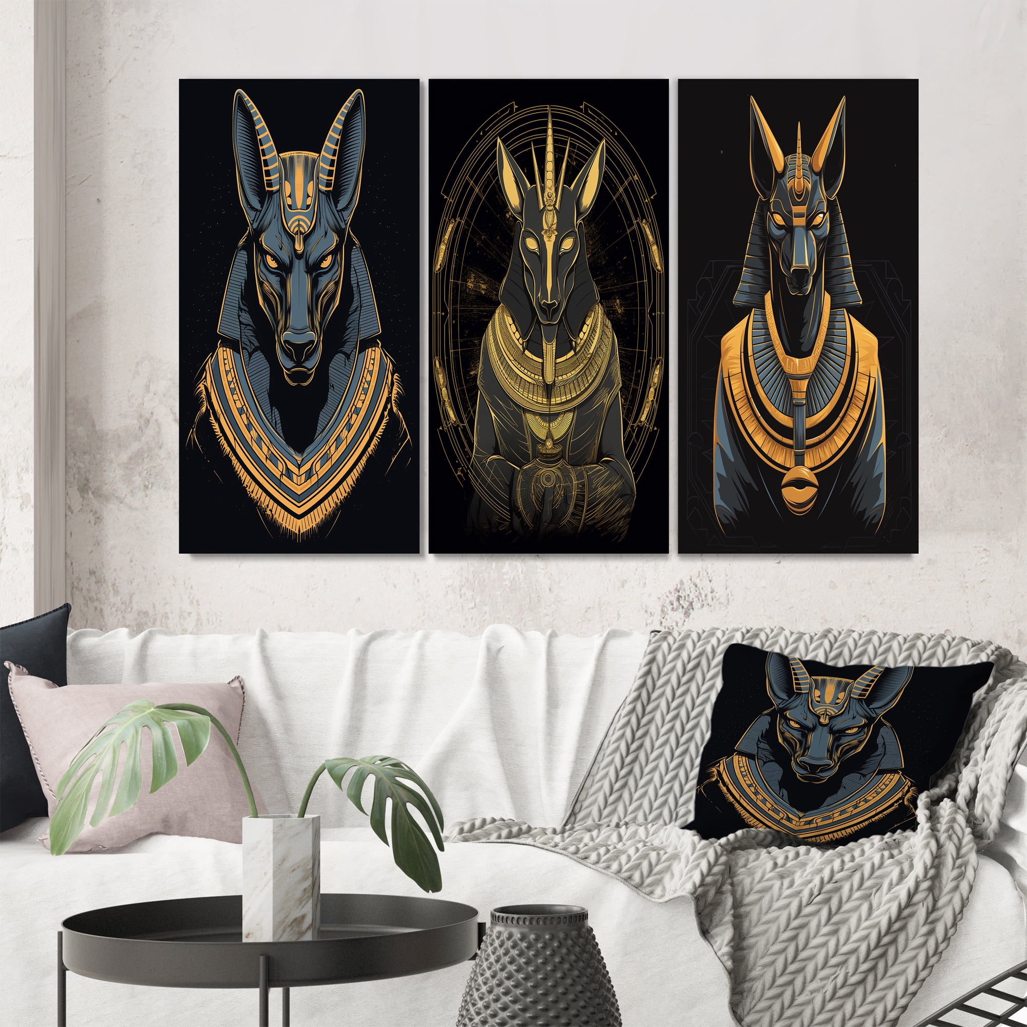 Designart "Graphic Anubis Iconic Egyptian Jackal God III" Egyptian ...