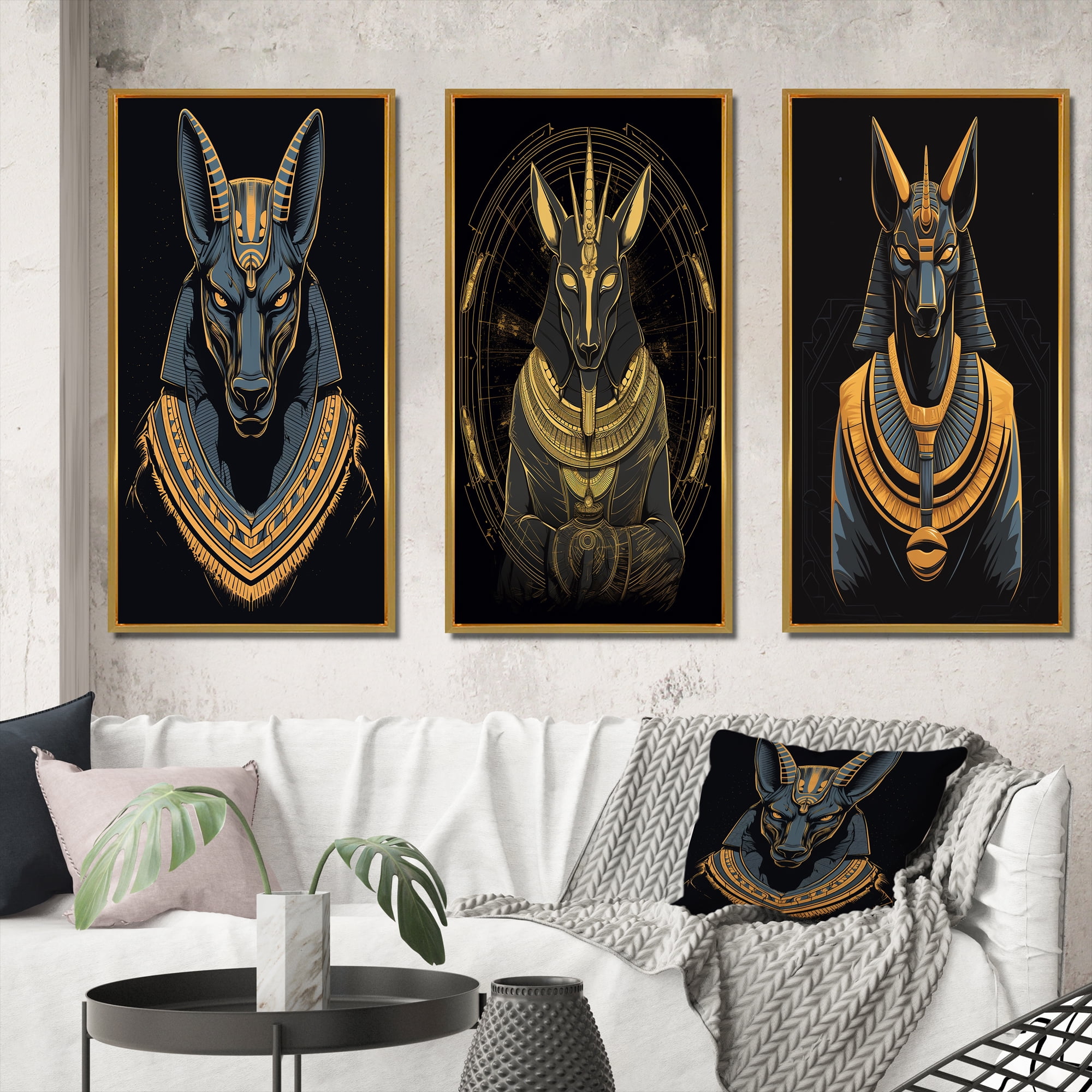 Designart "Graphic Anubis Iconic Egyptian Jackal God III" Egyptian ...