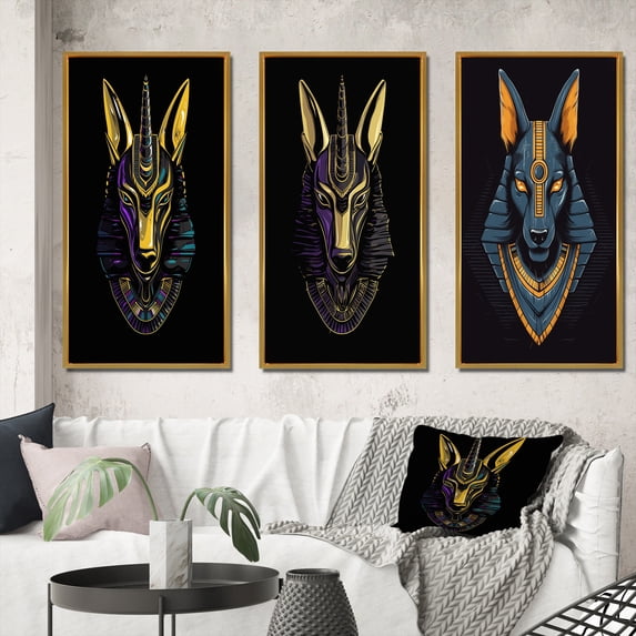 Designart "Graphic Anubis Iconic Egyptian Jackal God VI" Egyptian Woman ...