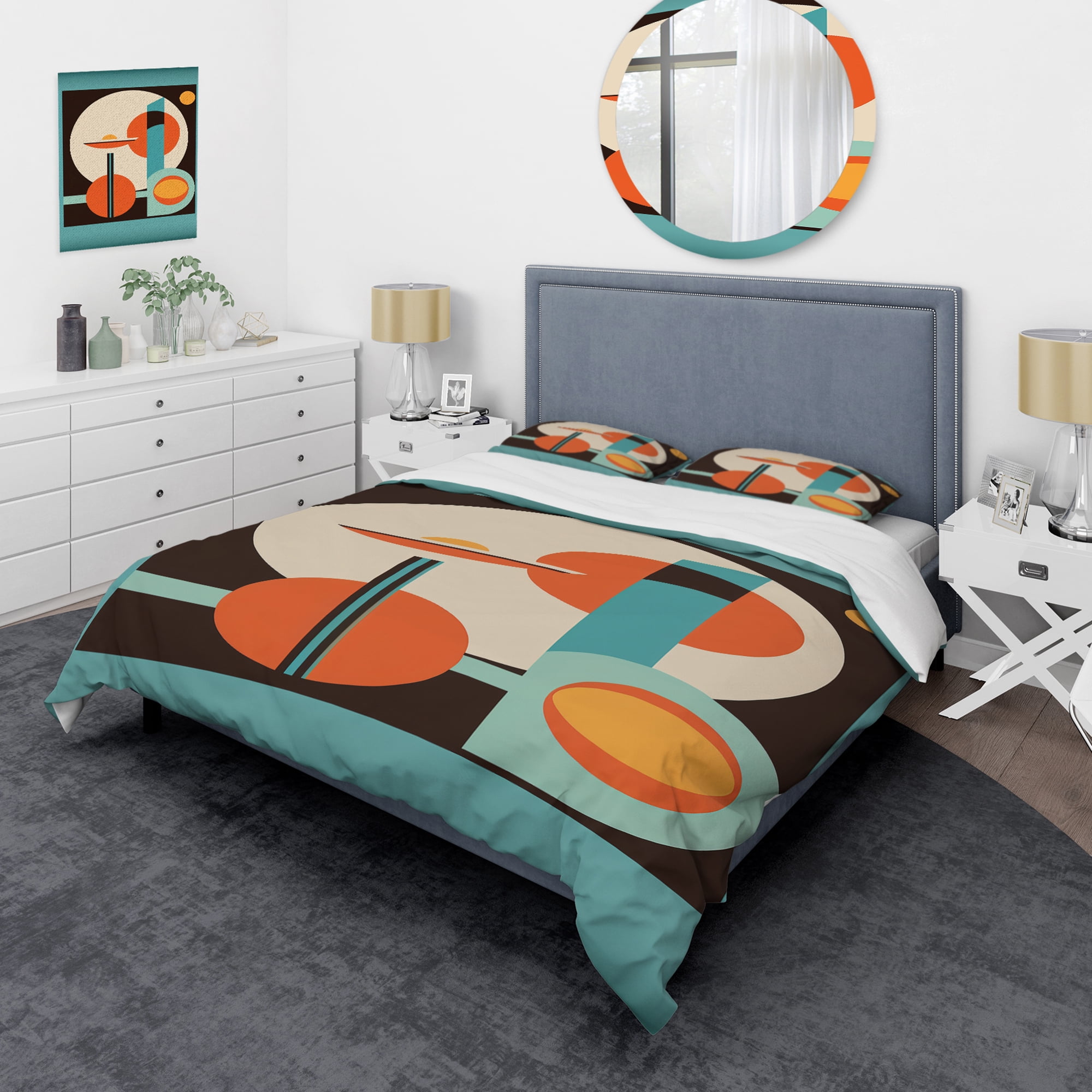 Designart "Graphic Nostalgia Vintage Mid-century Style II" Modern ...